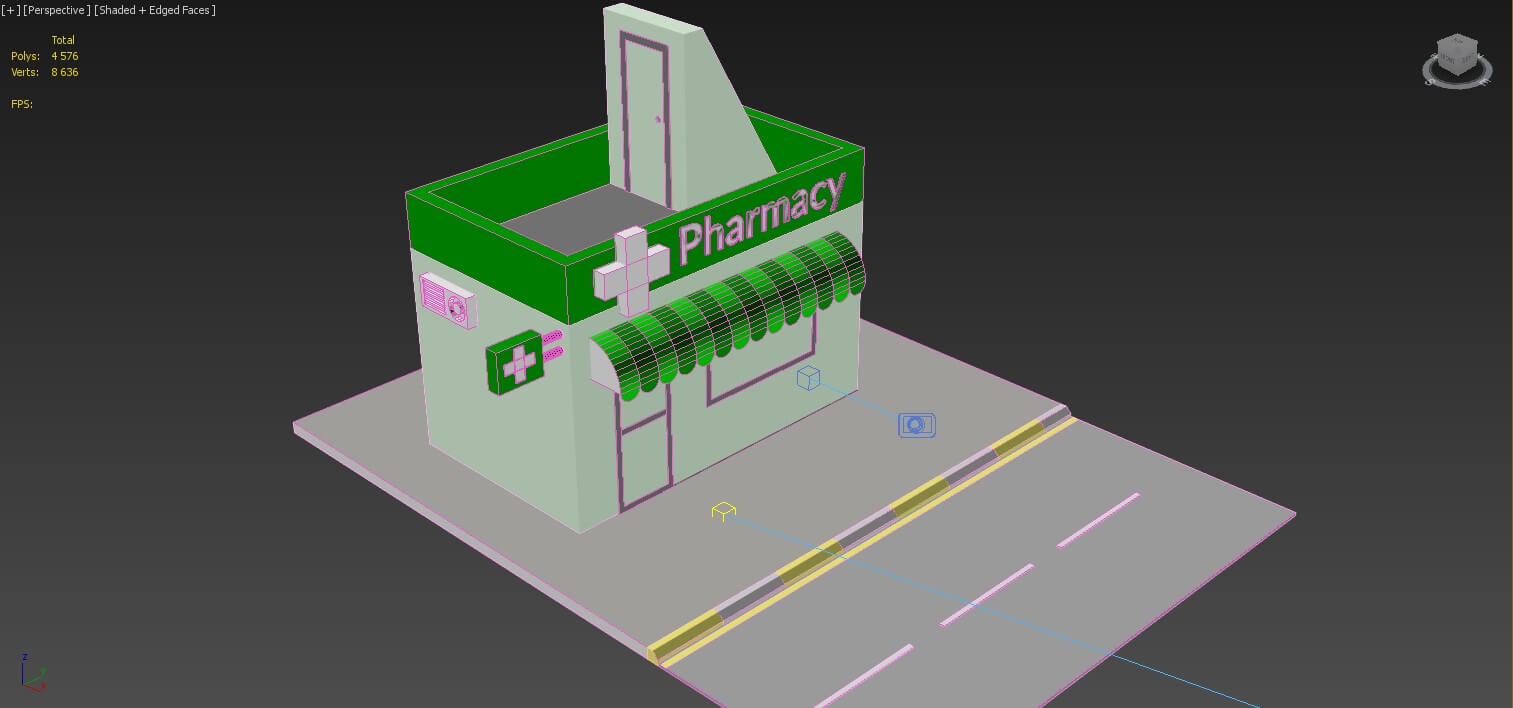 Low Poly Pharmacy Building - 3D Model by Architect Craft