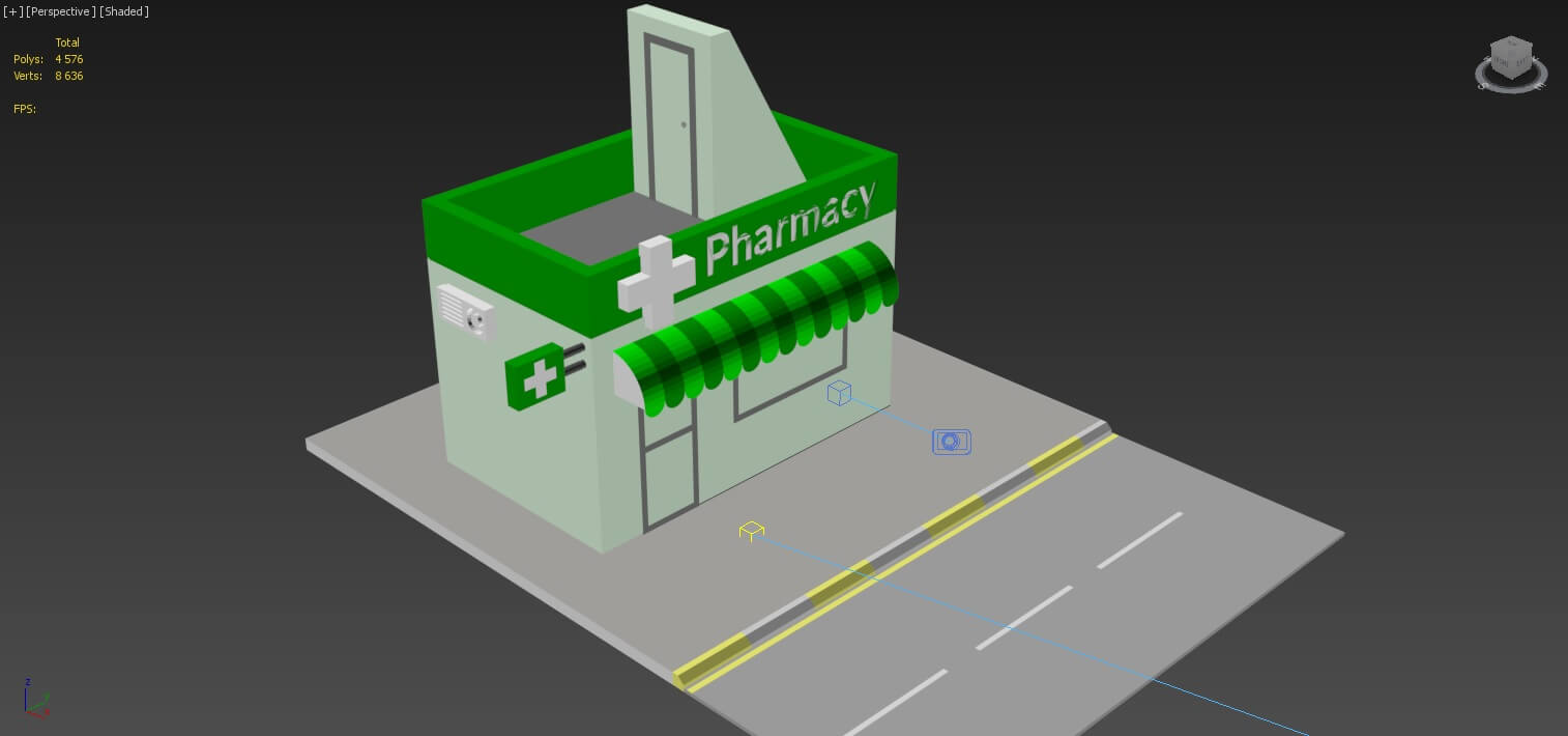 Low Poly Pharmacy Building - 3D Model by Architect Craft