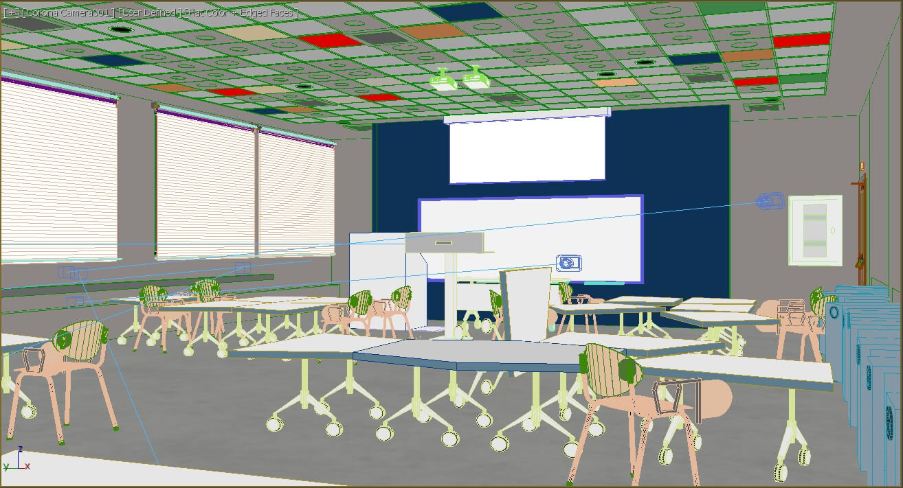 Modern Classroom Furniture Set - 3D Model by Architect Craft