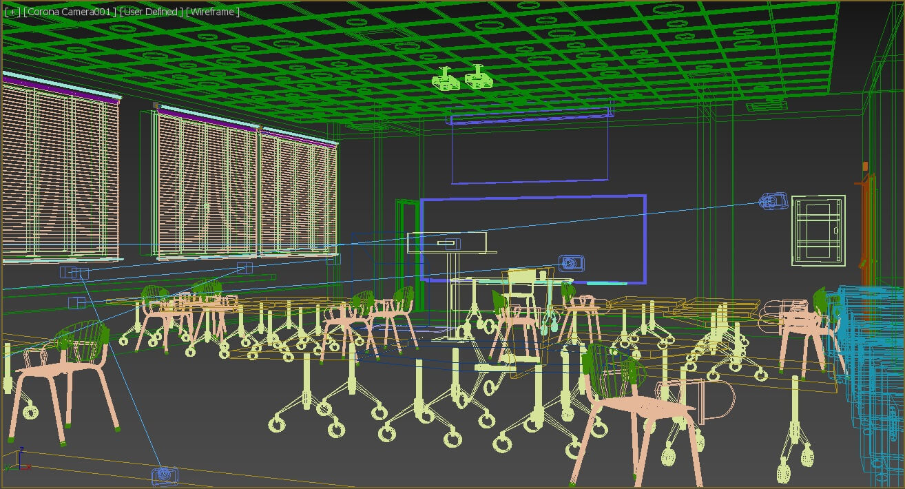 Modern Classroom Furniture Set - 3D Model by Architect Craft