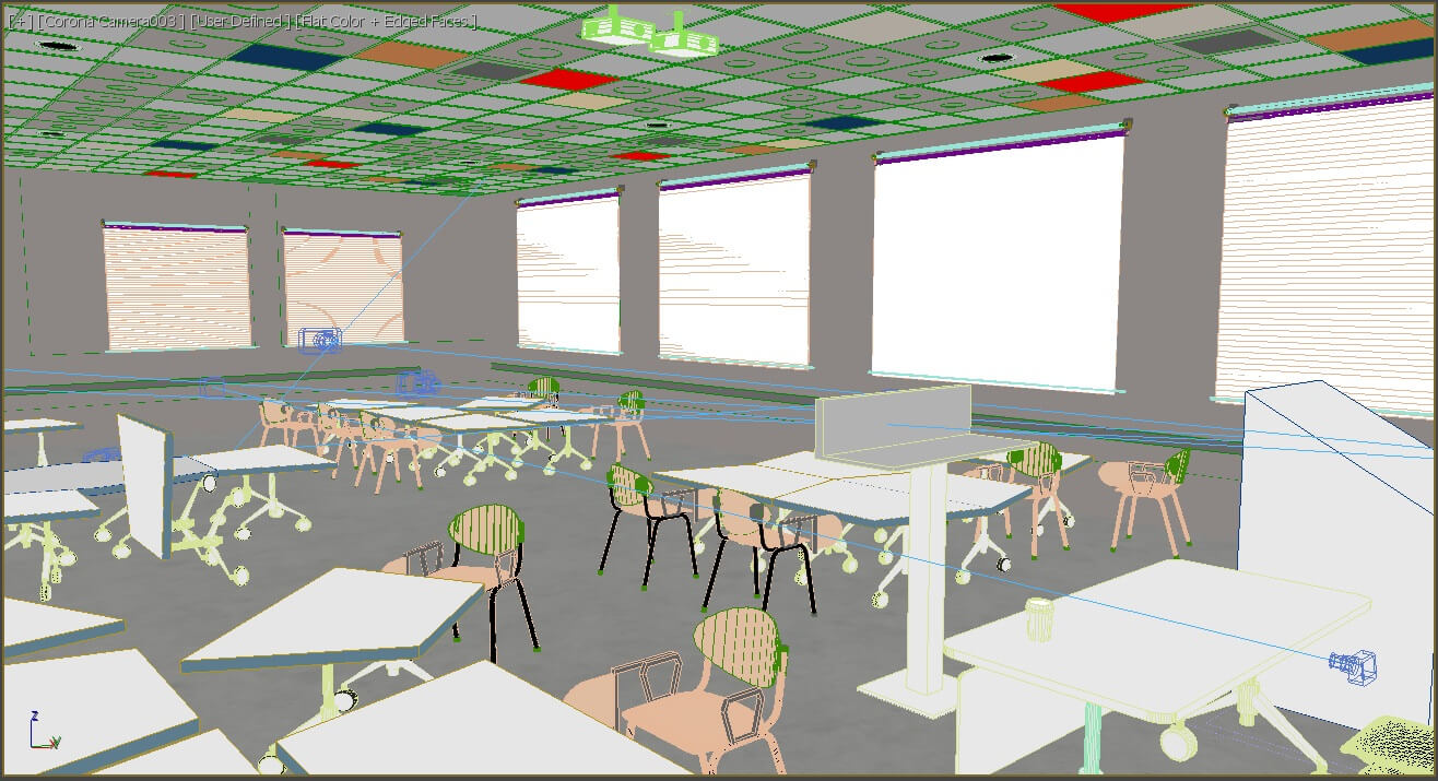 Modern Classroom Furniture Set - 3D Model by Architect Craft