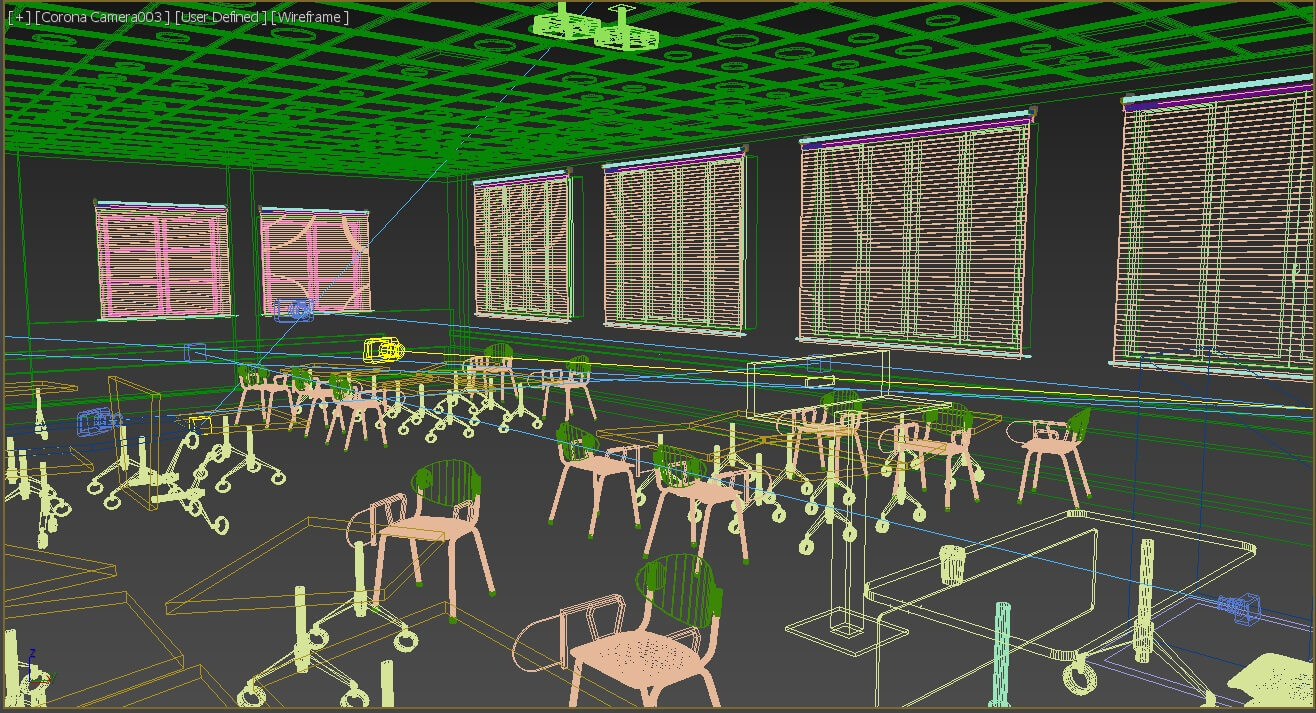 Modern Classroom Furniture Set - 3D Model by Architect Craft