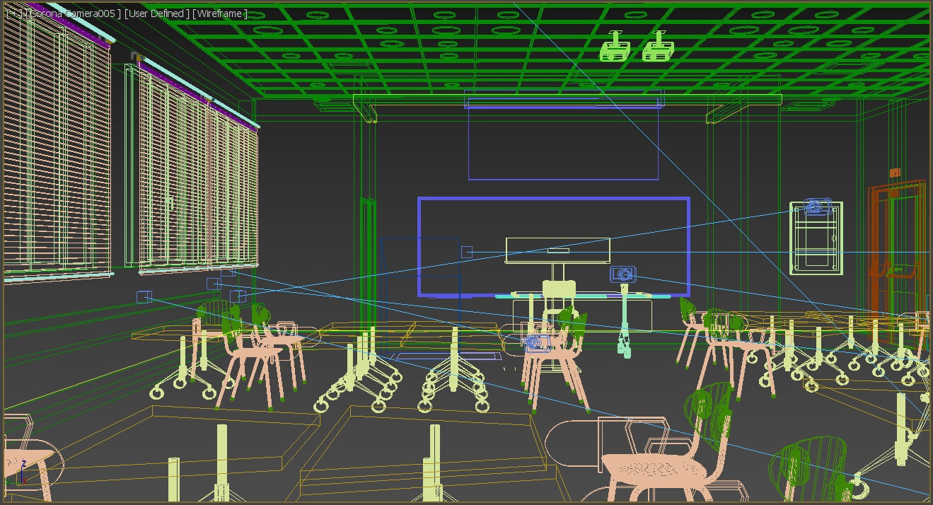 Modern Classroom Furniture Set - 3D Model by Architect Craft