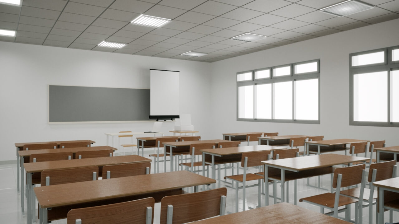 Modern Classroom Interior - 3D Model by Architect Craft