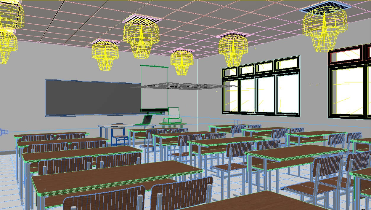 Modern Classroom Interior - 3D Model by Architect Craft