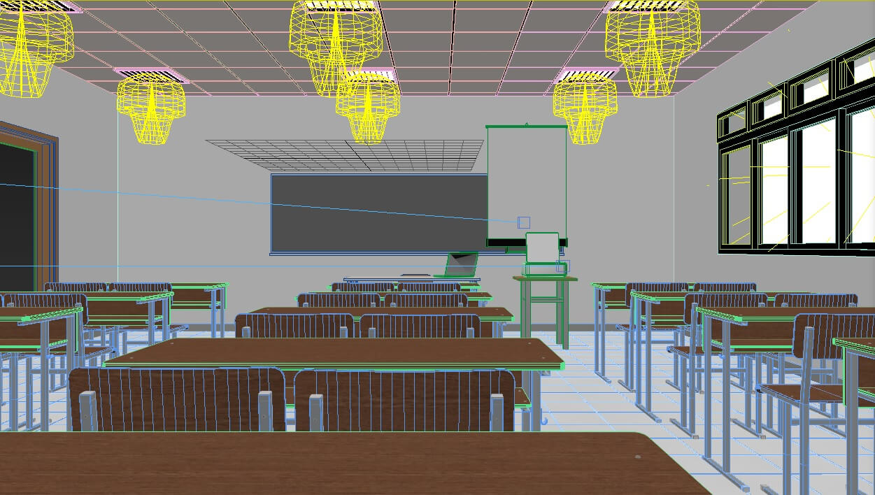Modern Classroom Interior - 3D Model by Architect Craft