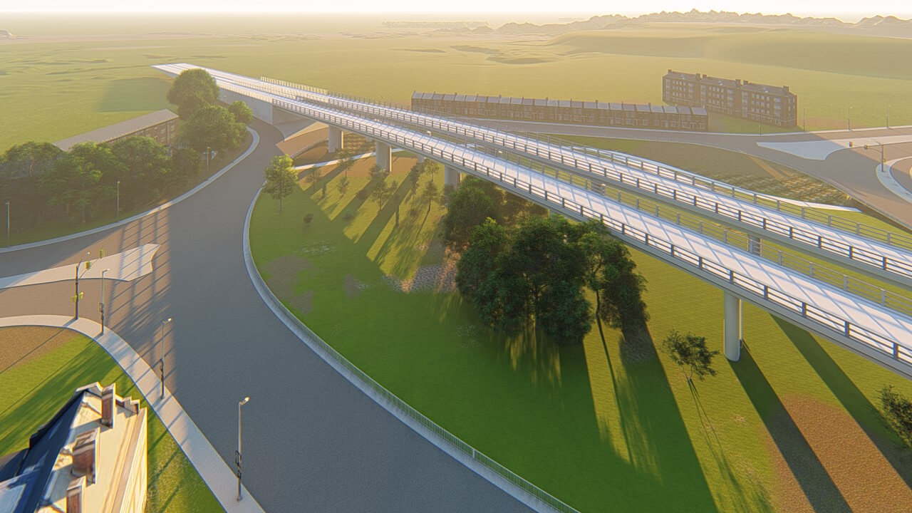 Urban Infrastructure: Modern Overpass Bridge - 3D Model by Architect Craft