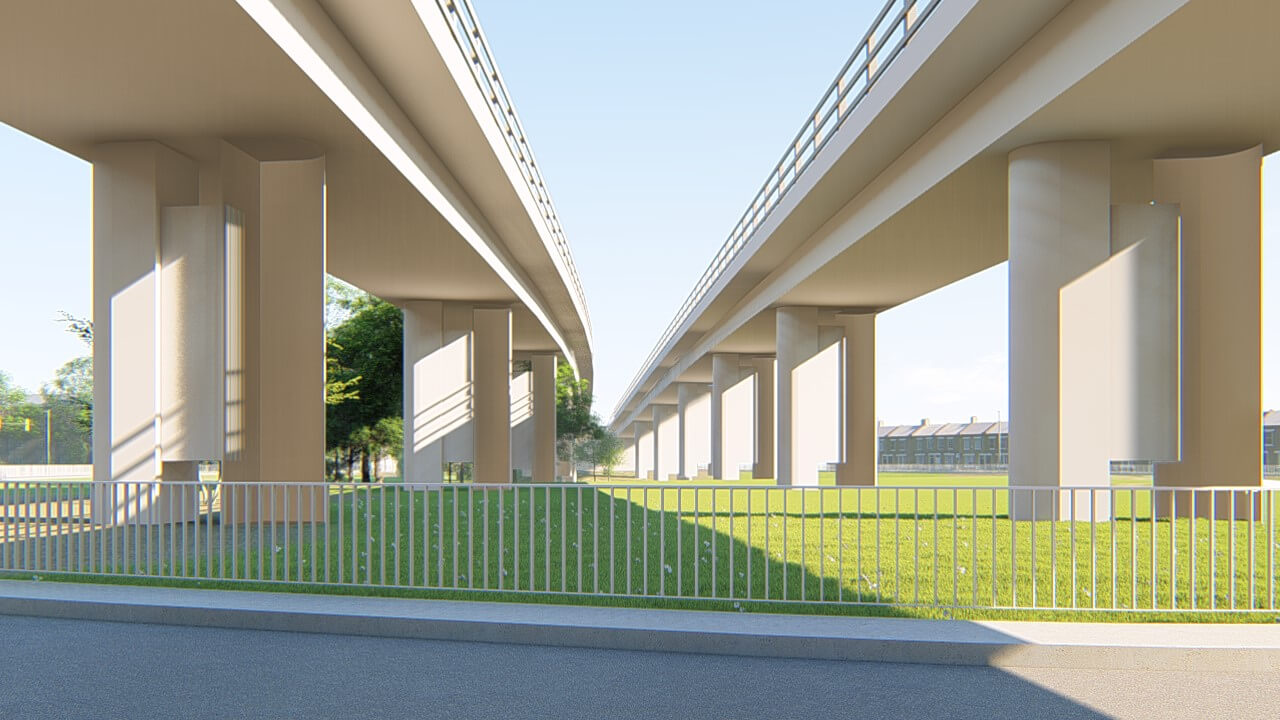 Urban Infrastructure: Modern Overpass Bridge - 3D Model by Architect Craft