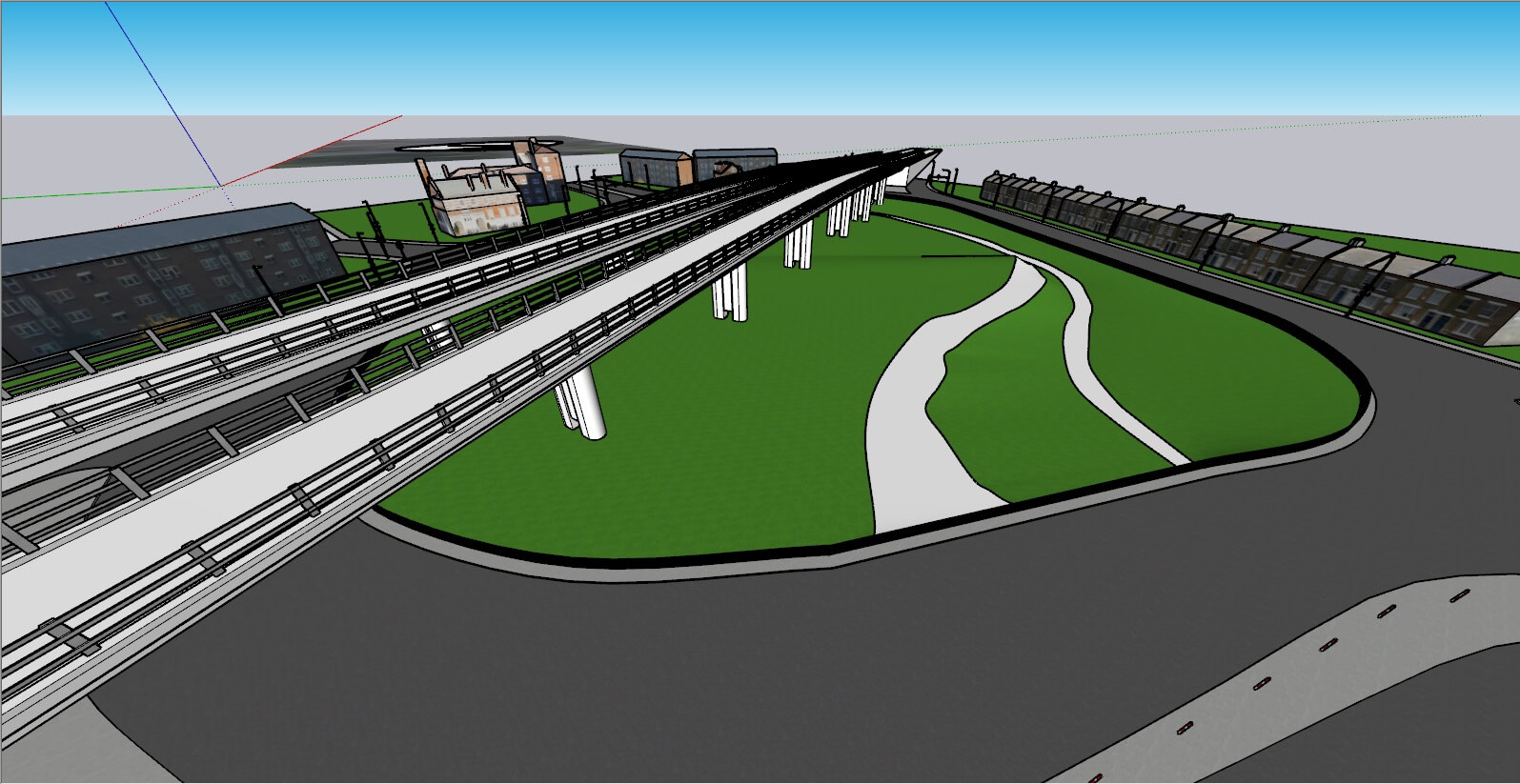 Urban Infrastructure: Modern Overpass Bridge - 3D Model by Architect Craft