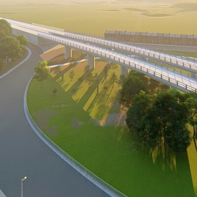 Urban Infrastructure: Modern Overpass Bridge - 3D Model by Architect Craft