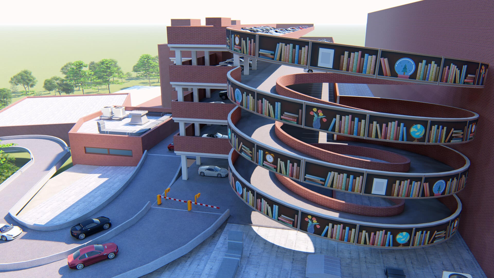 Spiral Library Parking - 3D Model by Architect Craft