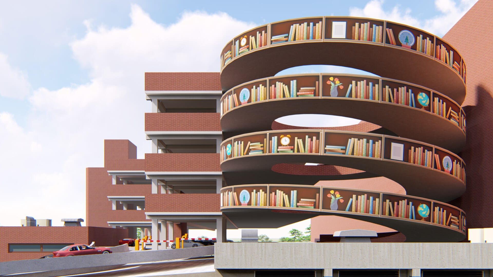 Spiral Library Parking - 3D Model by Architect Craft