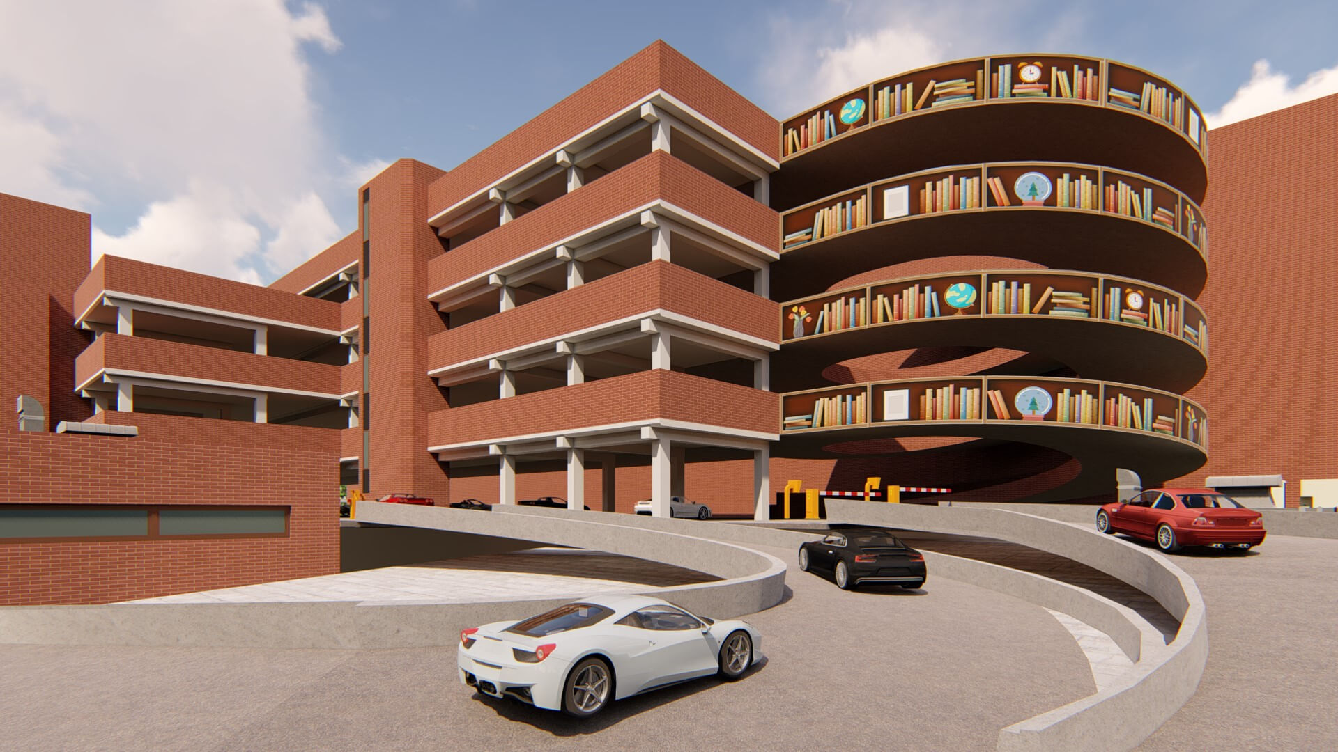 Spiral Library Parking - 3D Model by Architect Craft