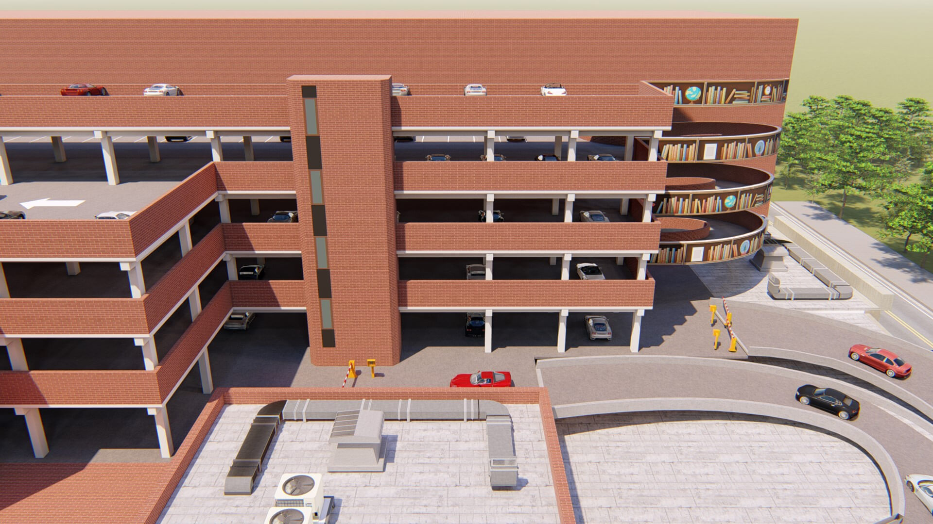 Spiral Library Parking - 3D Model by Architect Craft
