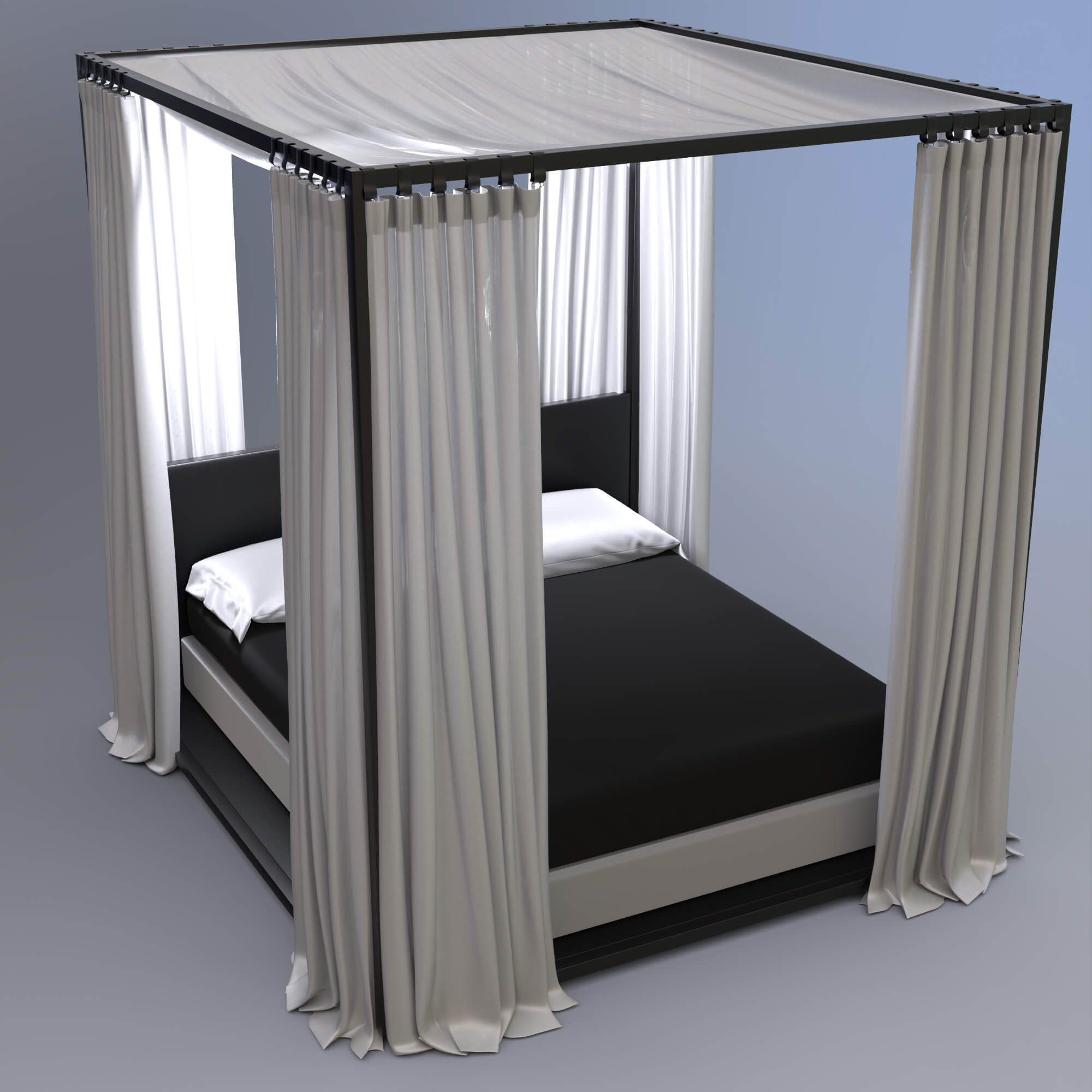 A3S Curtain Bed Model - Daz Content by Architect3DStudio