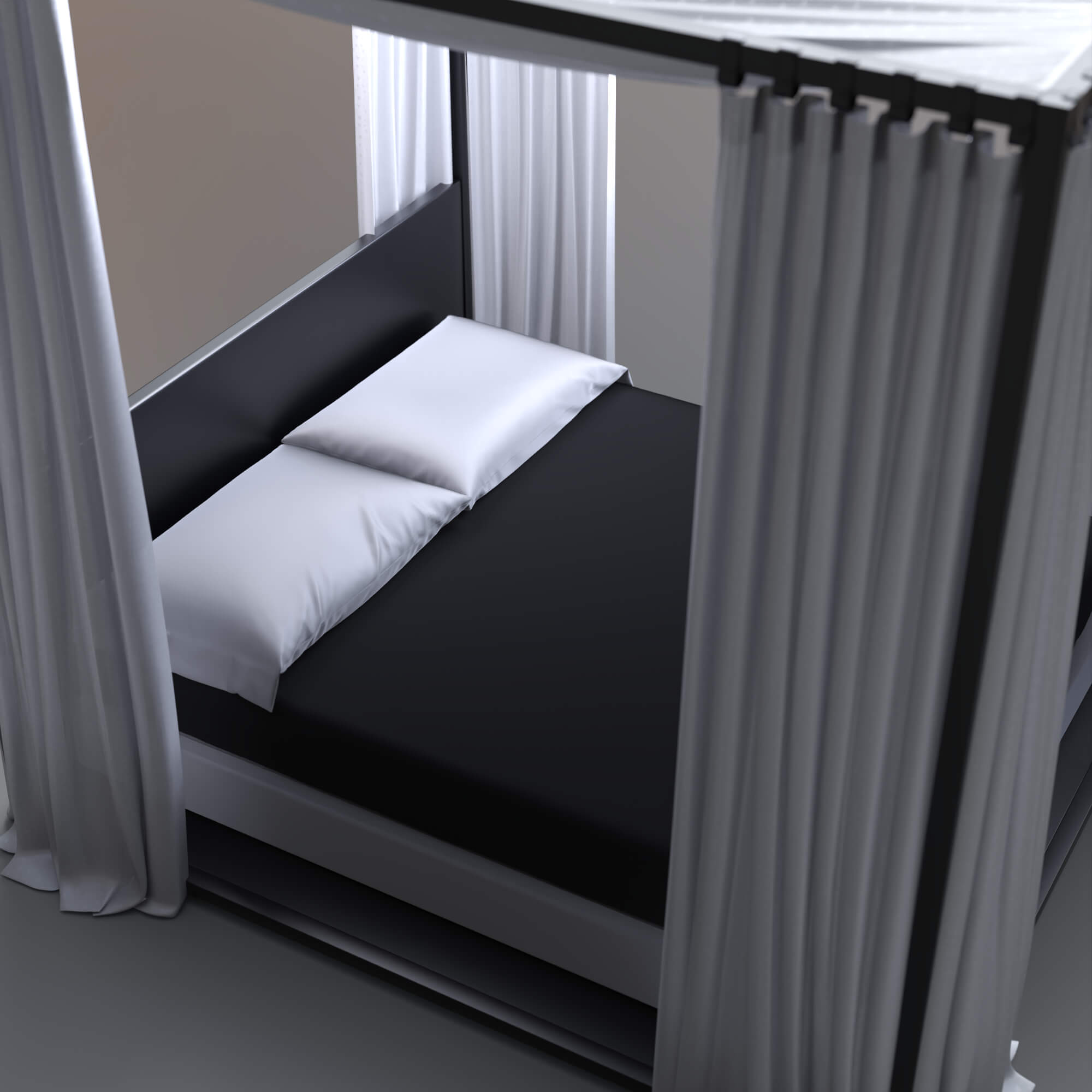 A3S Curtain Bed Model - Daz Content by Architect3DStudio