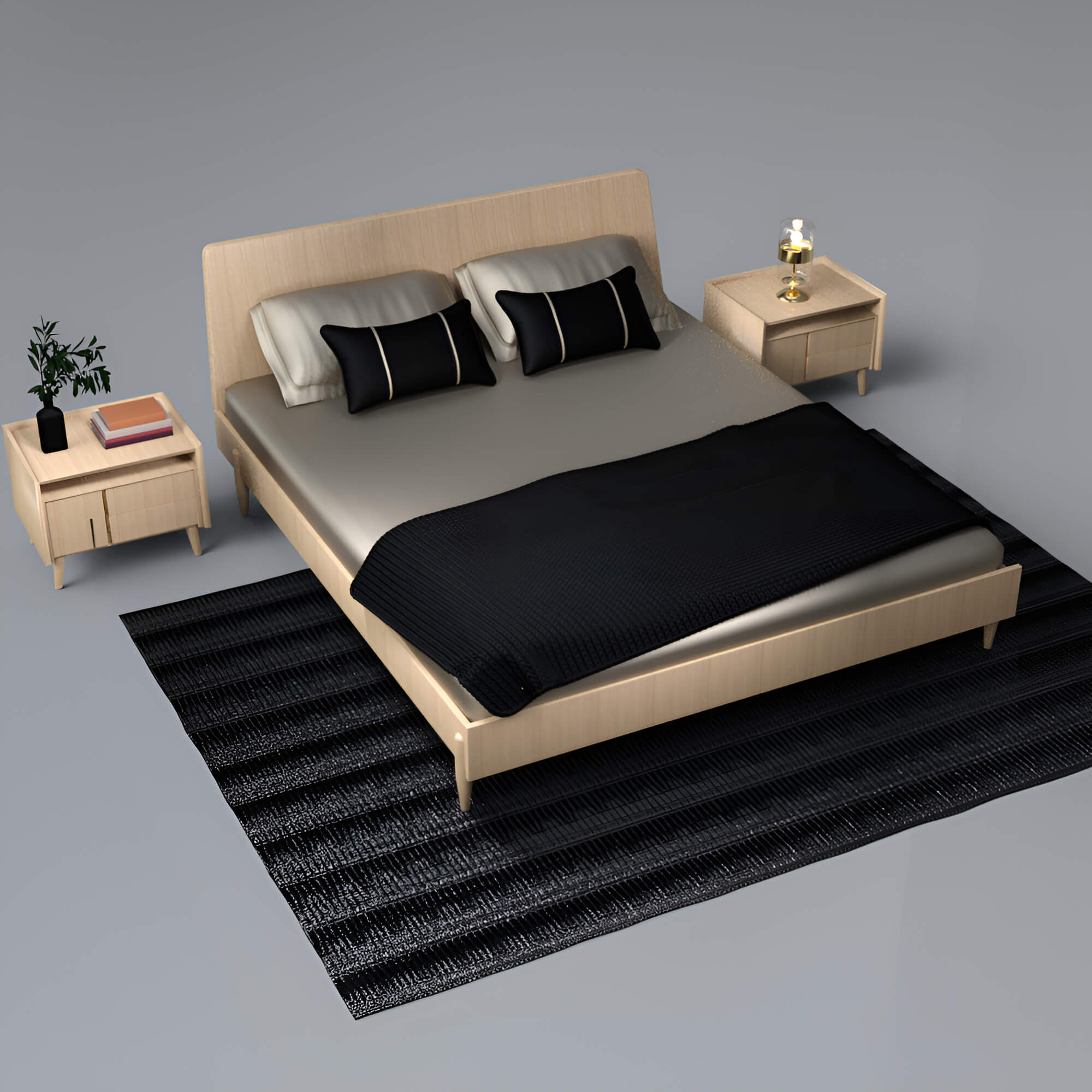 A3S H-Bed Model 42 Daz Content by Architect3DStudio