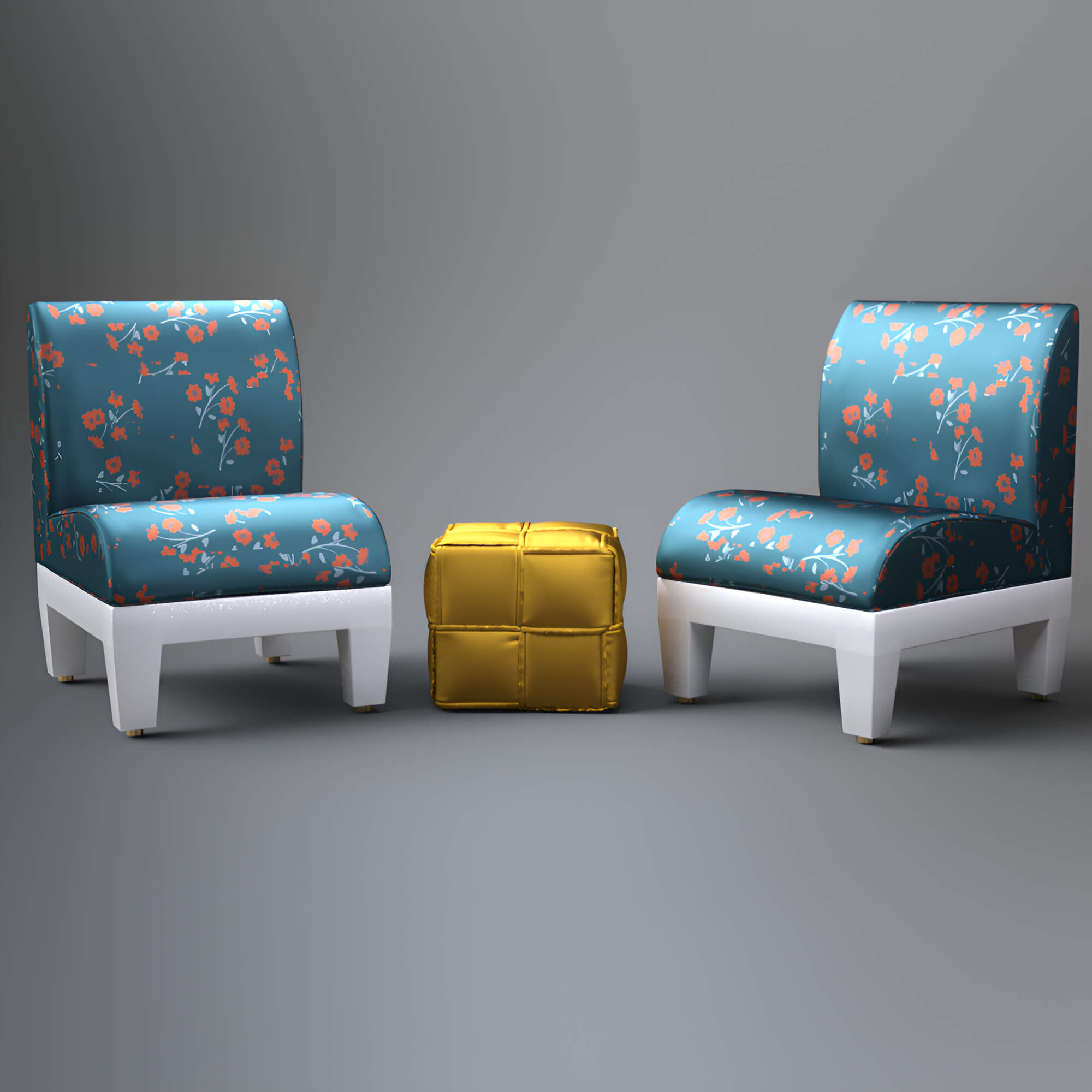 A3S H-Mini Chairs With Stool Daz Content by Architect3DStudio