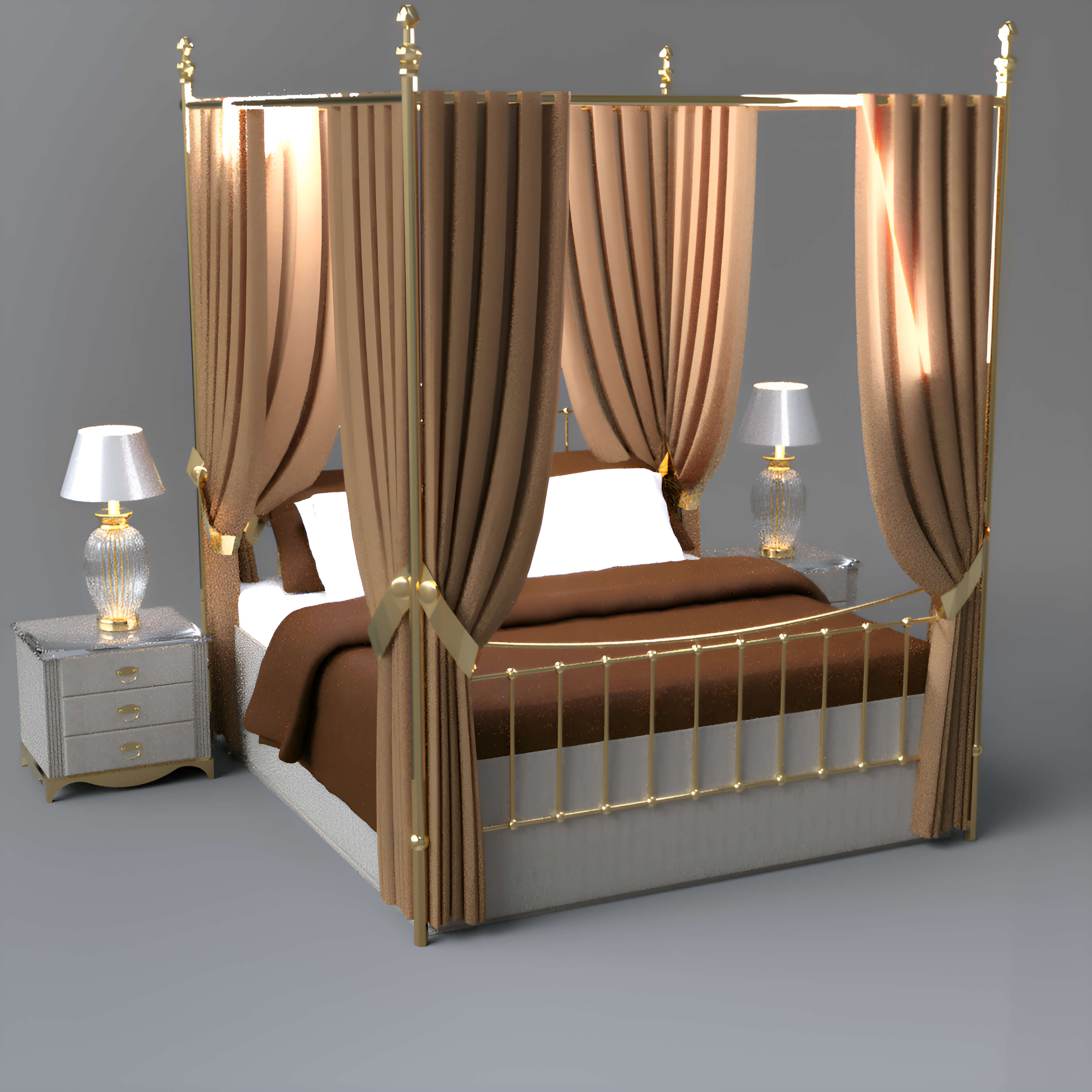 A3S H-Royal Bed 3 Daz Content by Architect3DStudio
