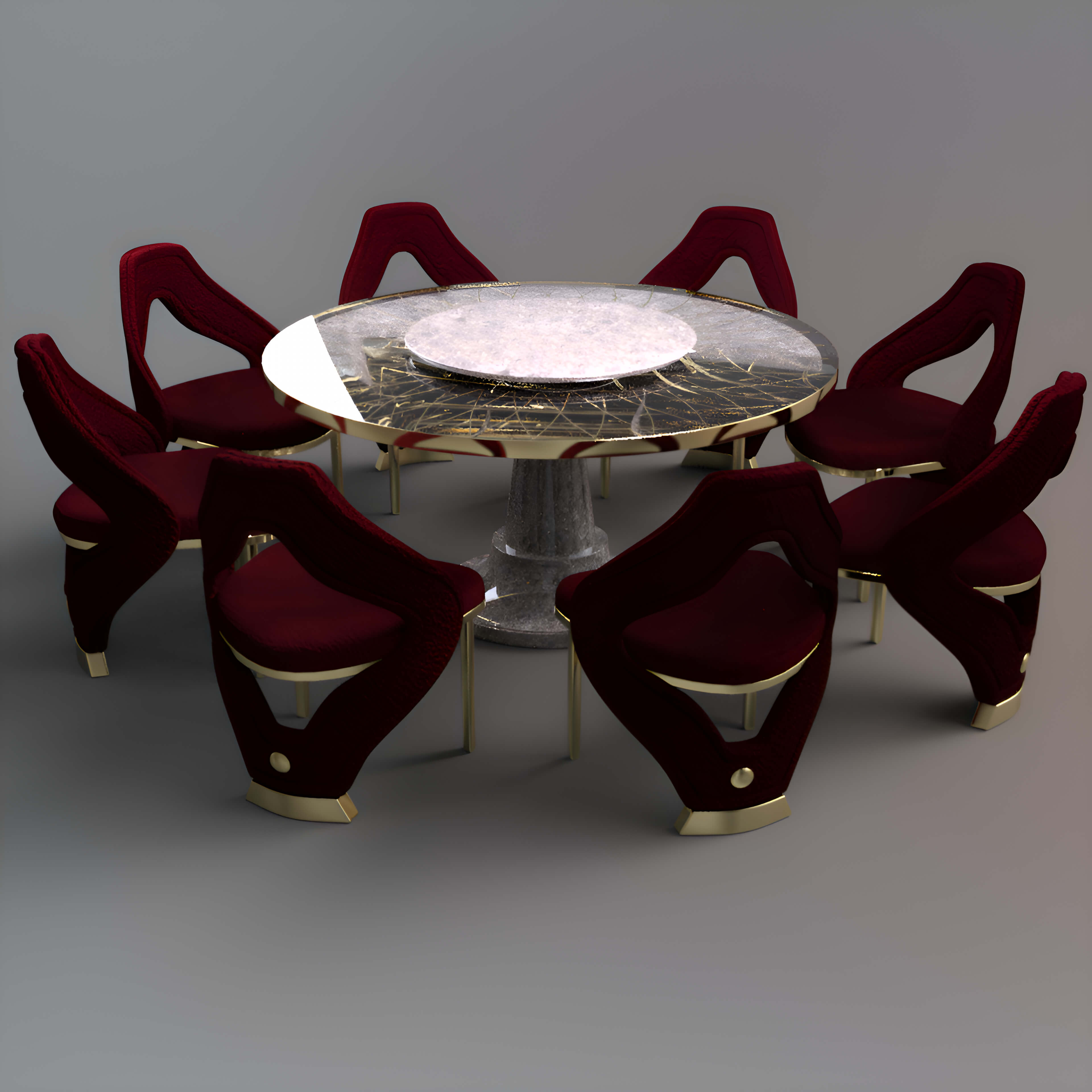 A3S H-Royal Dining Table & Chairs Daz Content by Architect3DStudio