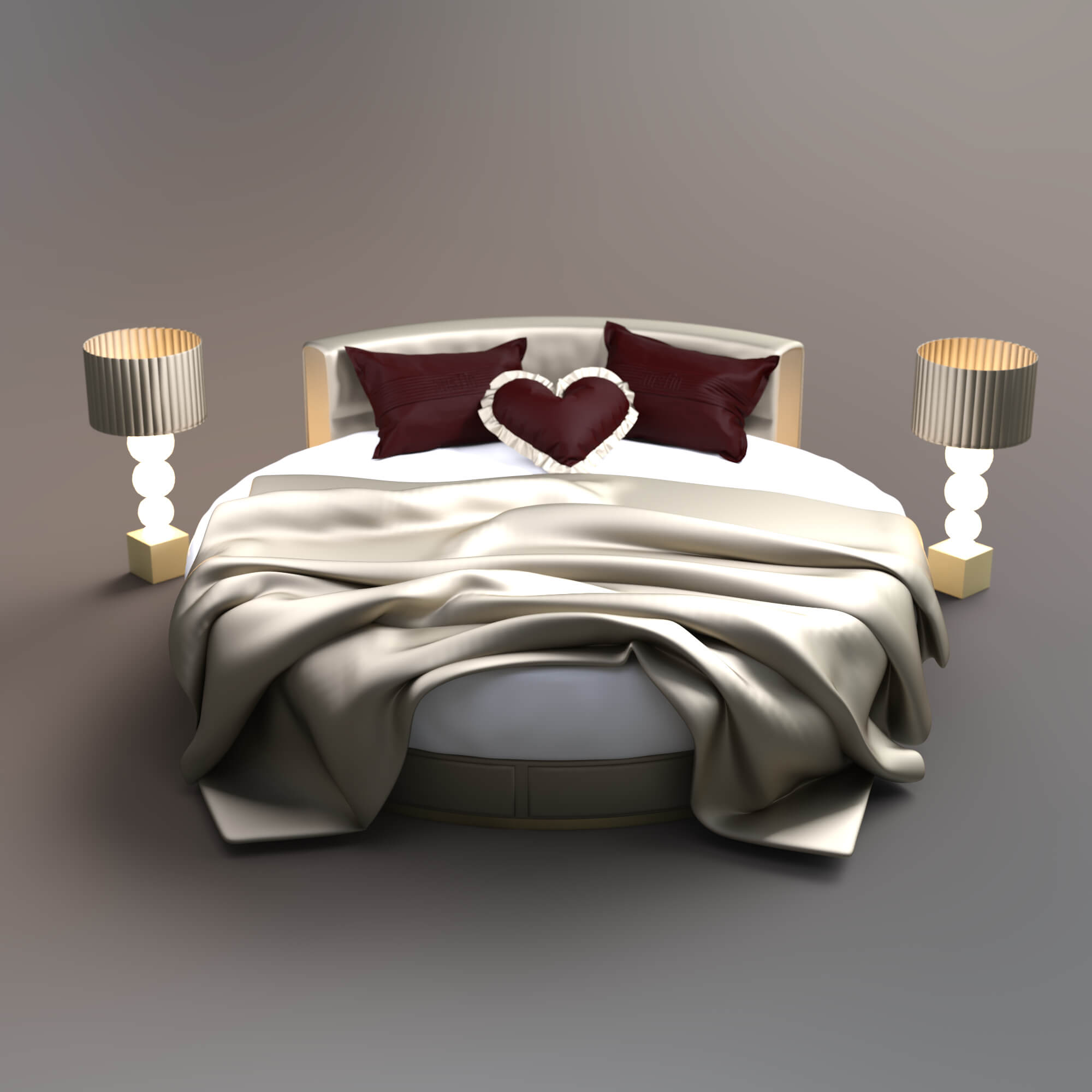 A3S H-Unique Round Bed Daz Content by Architect3DStudio