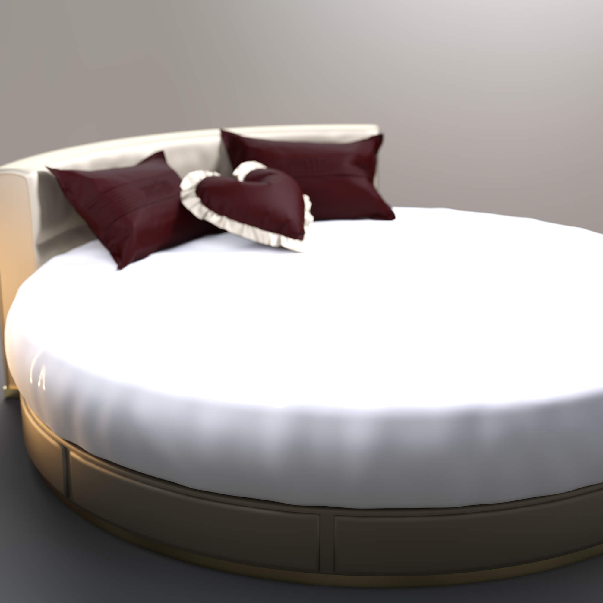 A3S H-Unique Round Bed Daz Content by Architect3DStudio
