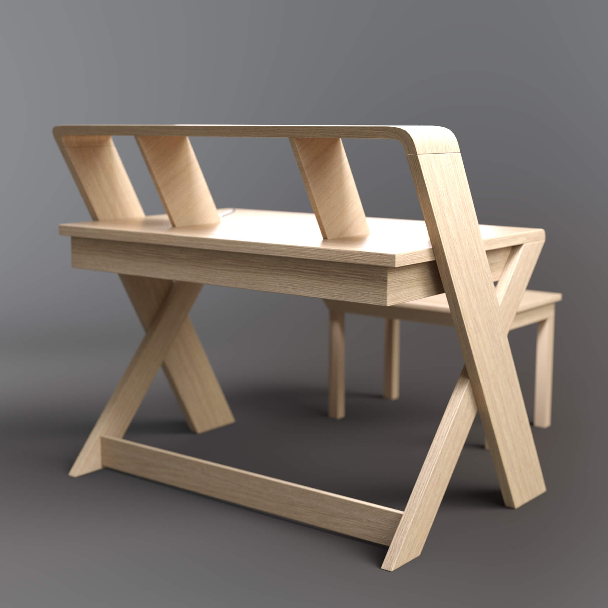 A3S Reading Table and Stool - Daz Content by Architect3DStudio