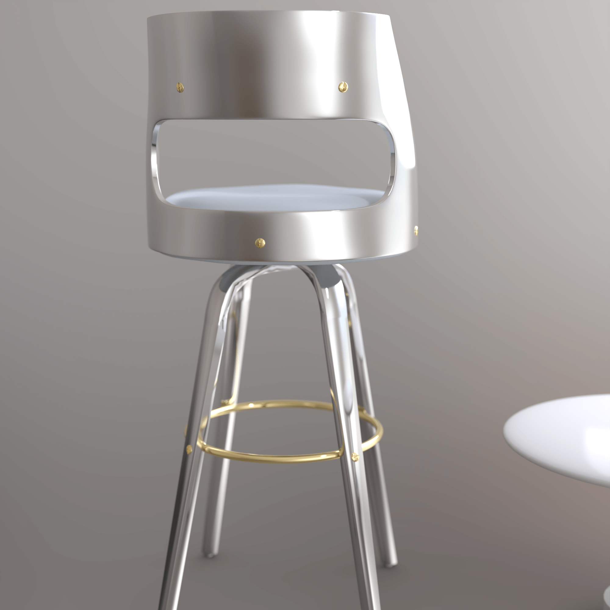 A3S Barber Chair and Table 3D Render | RenderHub Gallery