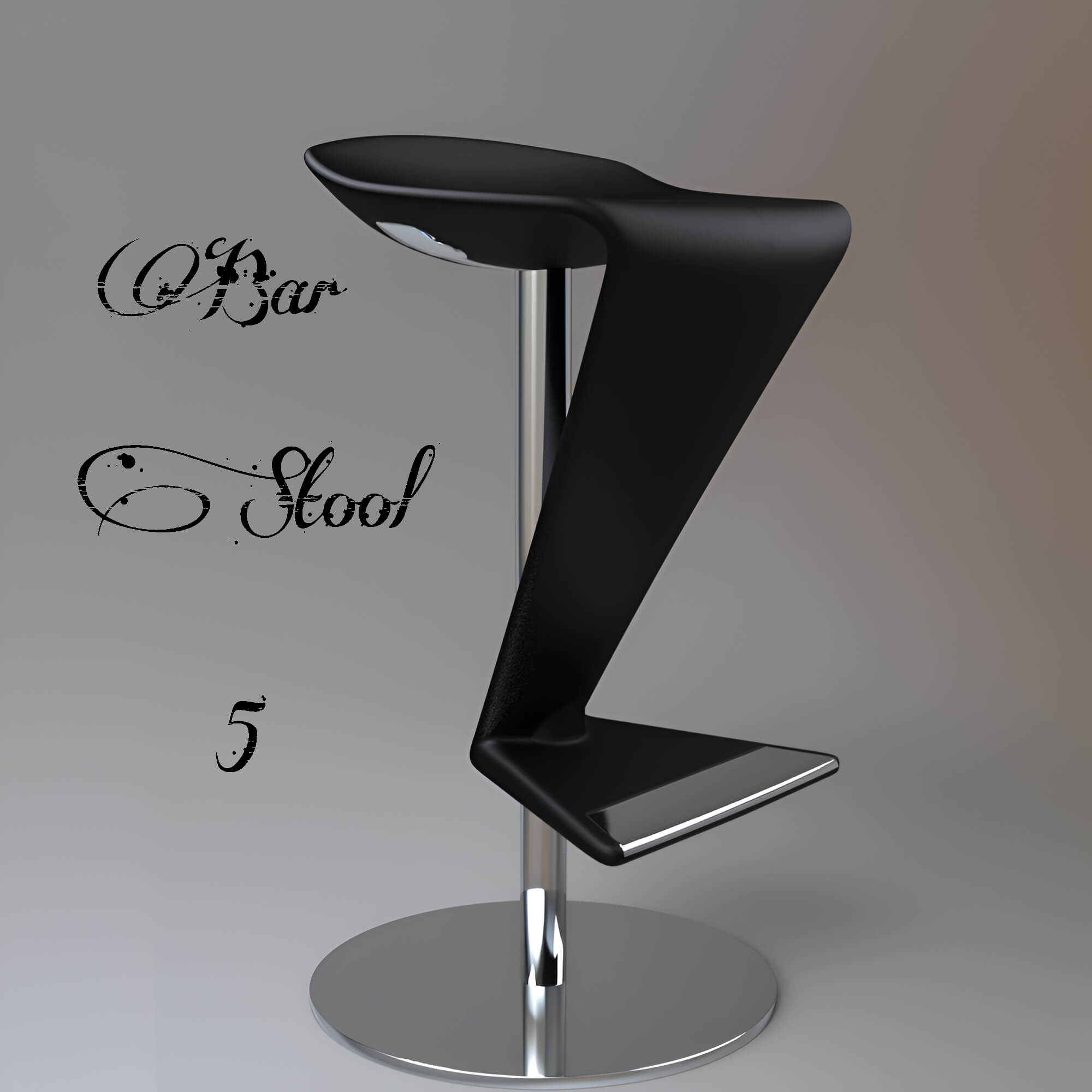 A3S H-Bar Stool 5 3D Render, Digital Art by Architect3DStudio