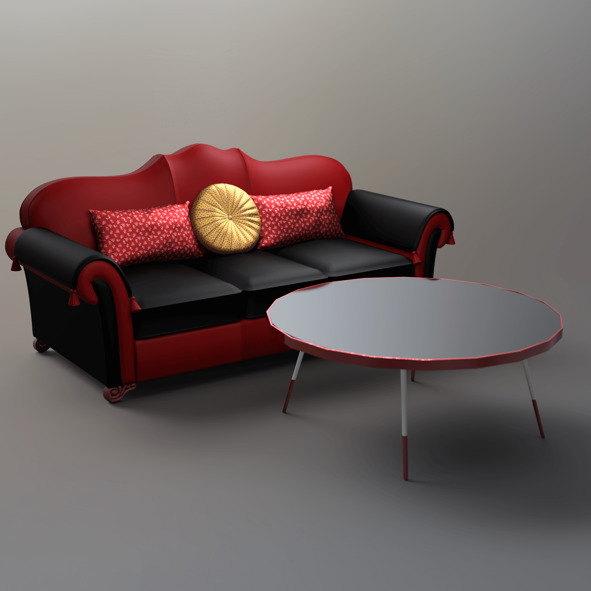 A3S H-Classic Sofa & Table 3D Render by Architect3DStudio