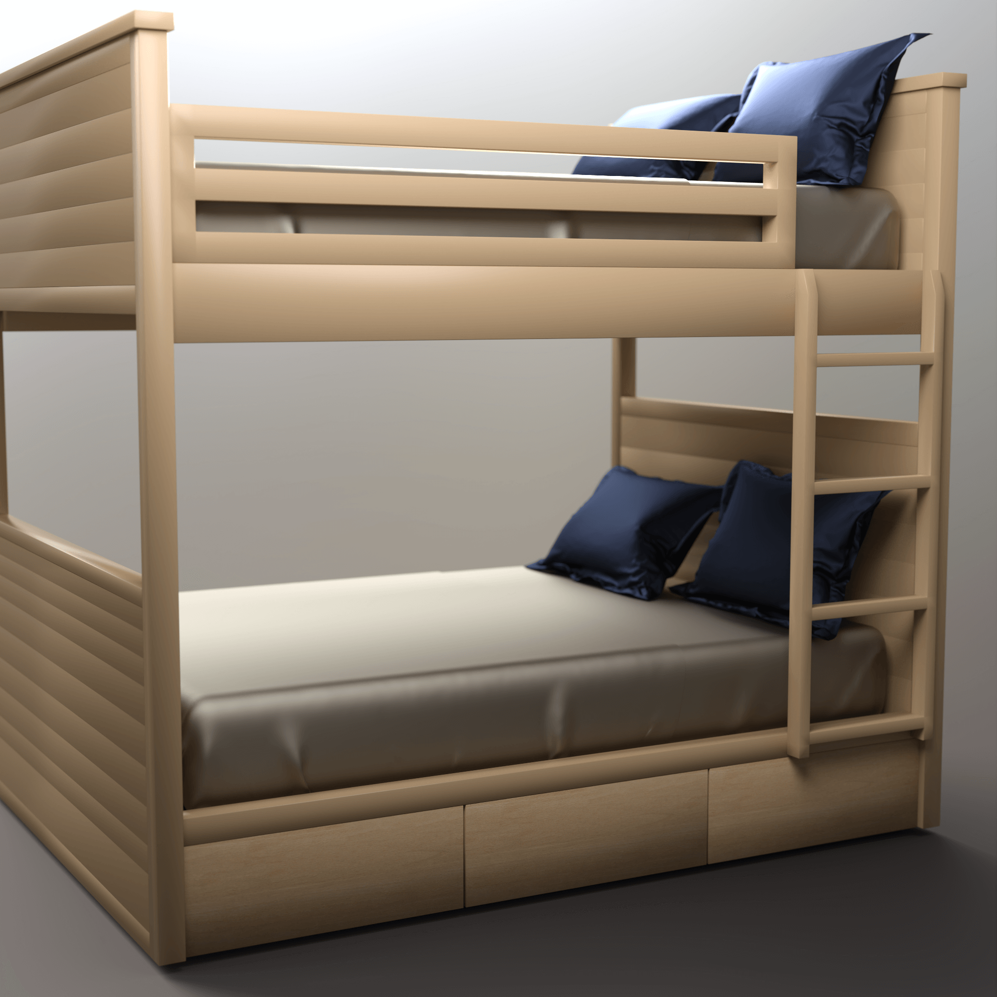 A3S H-Double Layer Bed 3D Render by Architect3DStudio