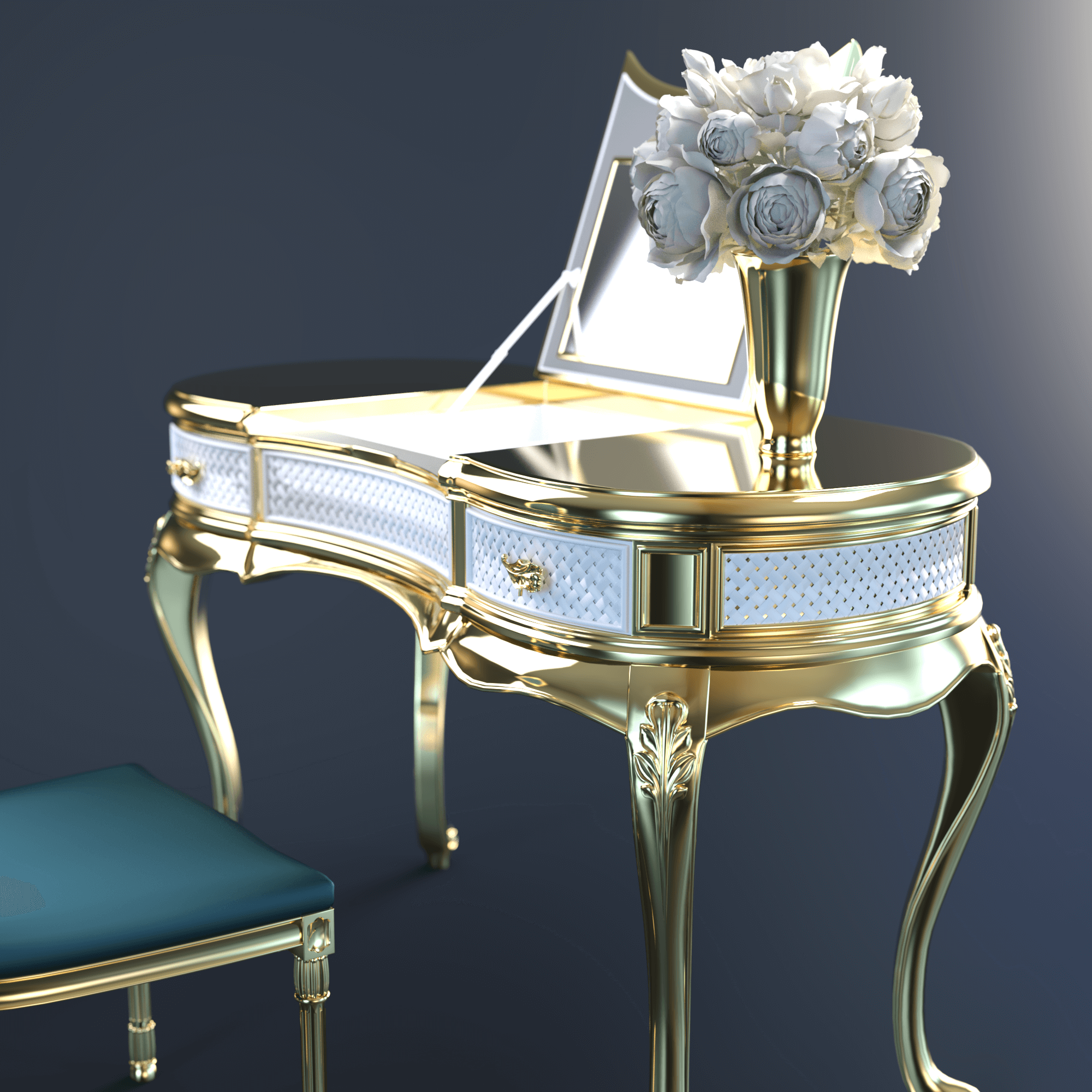 A3S H- Dressing Table 2 3D Render by Architect3DStudio