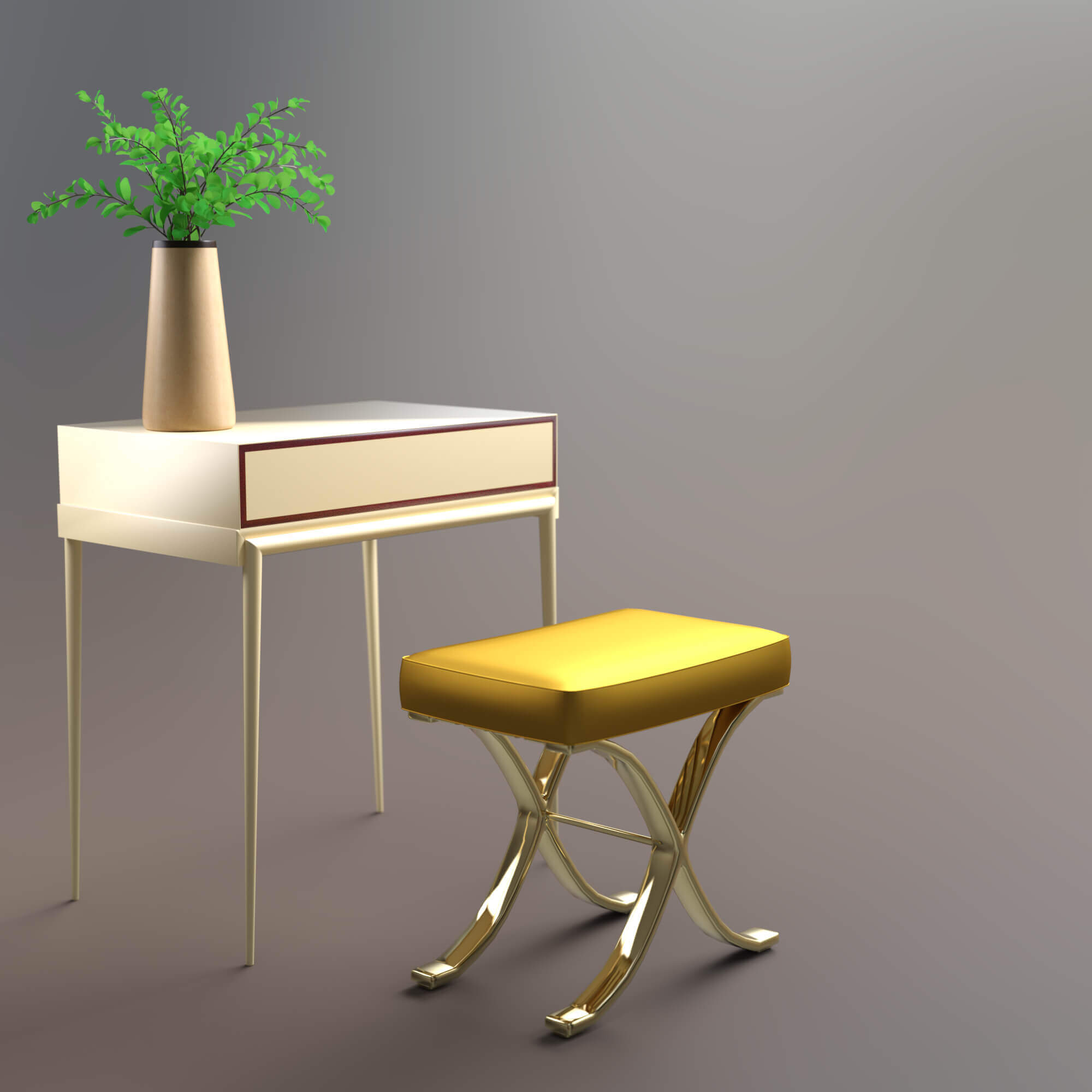 A3S H-Dressing Table 3D Render, Digital Art by Architect3DStudio