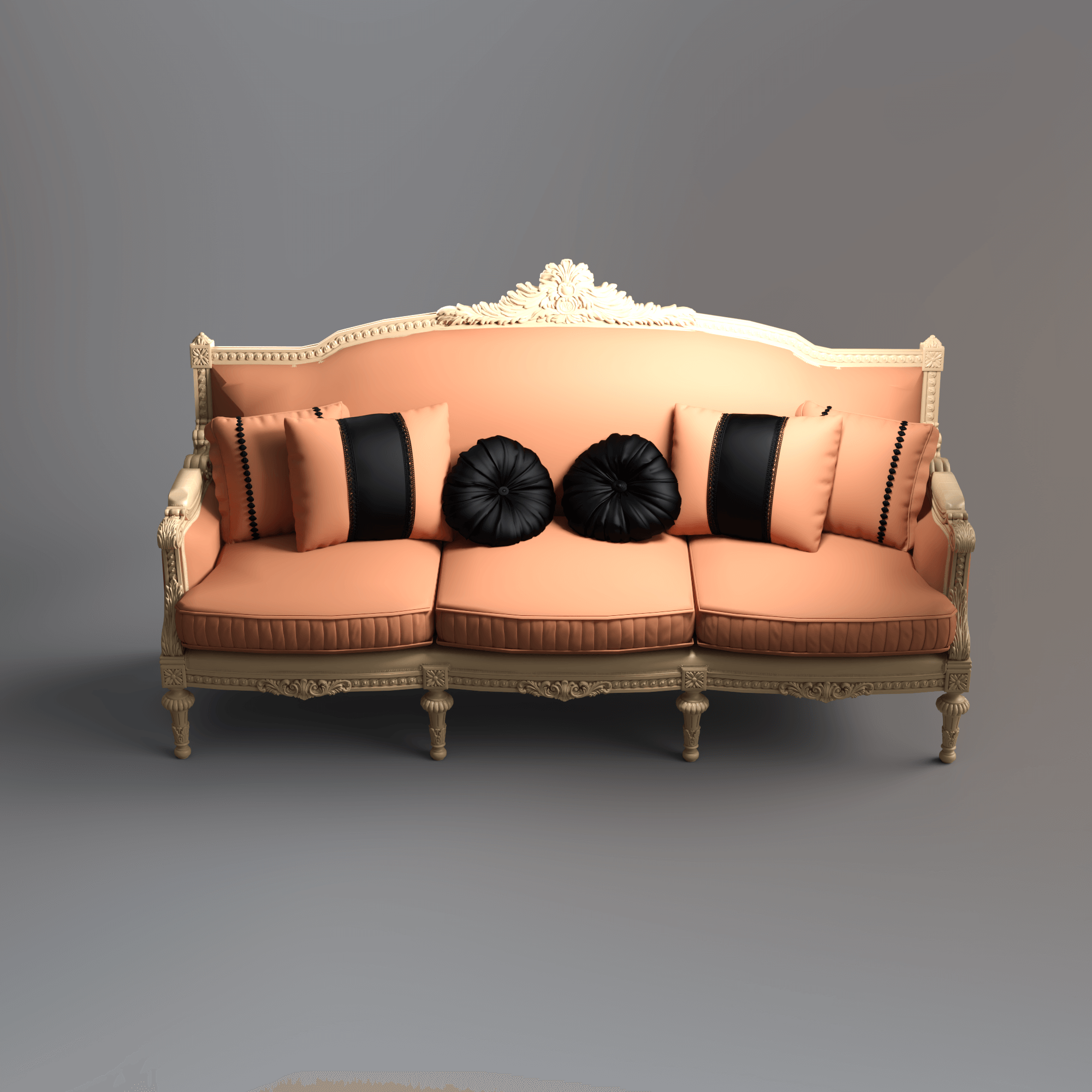 A3S H-Luxury Sofa 3D Render, Digital Art by Architect3DStudio