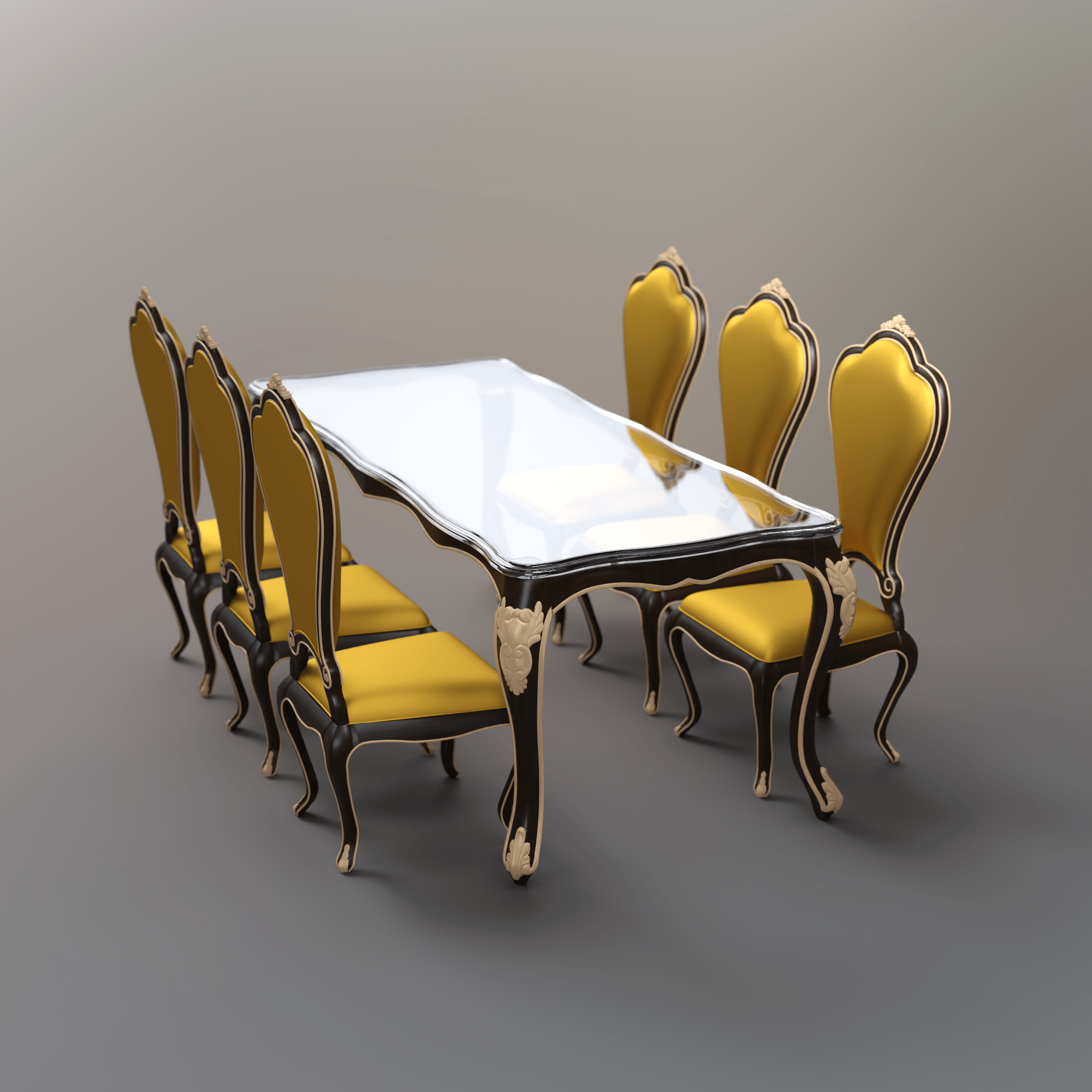 A3S H-Royal Dining Table 3D Render by Architect3DStudio