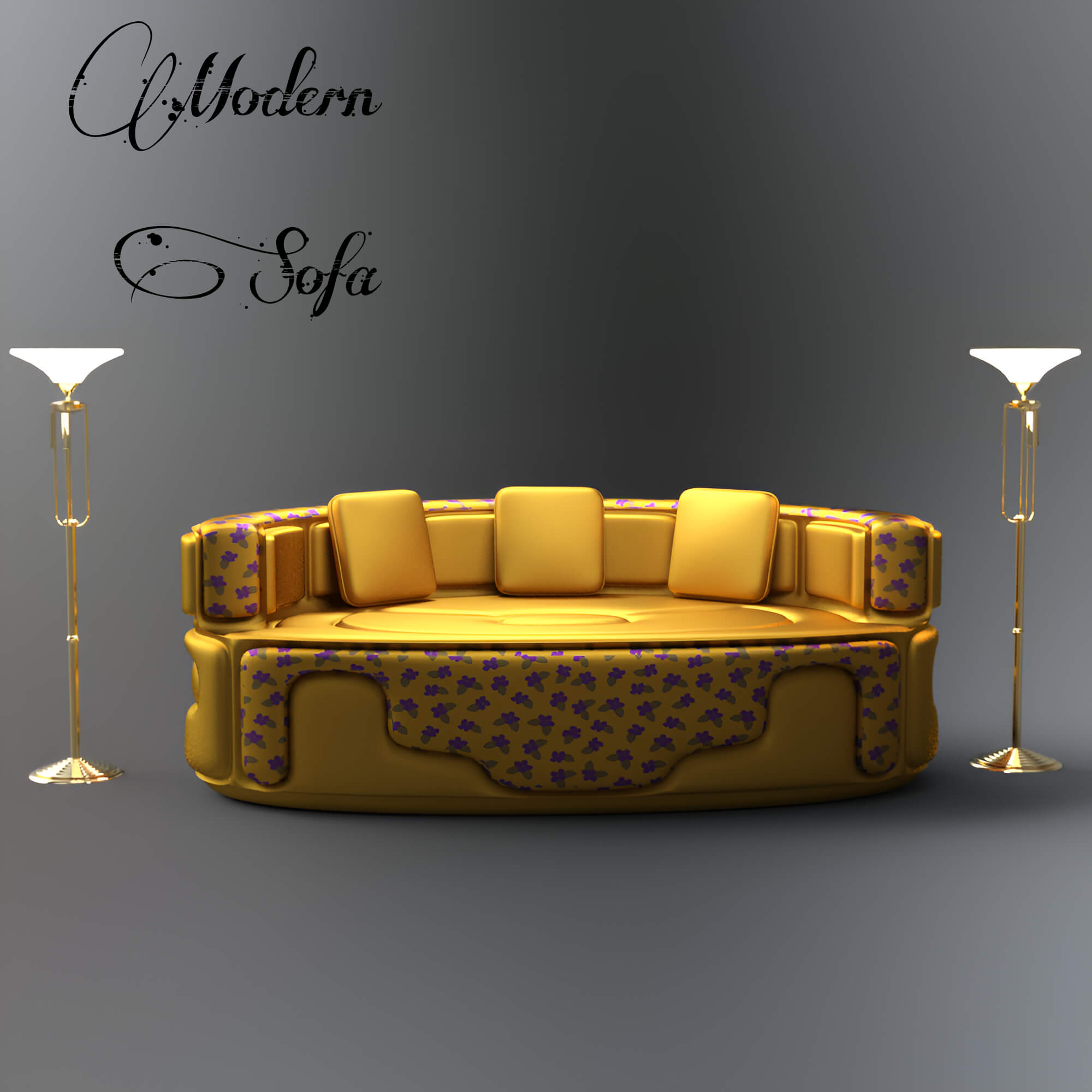 A3S H-Sofa Model 37 3D Render, Digital Art by Architect3DStudio