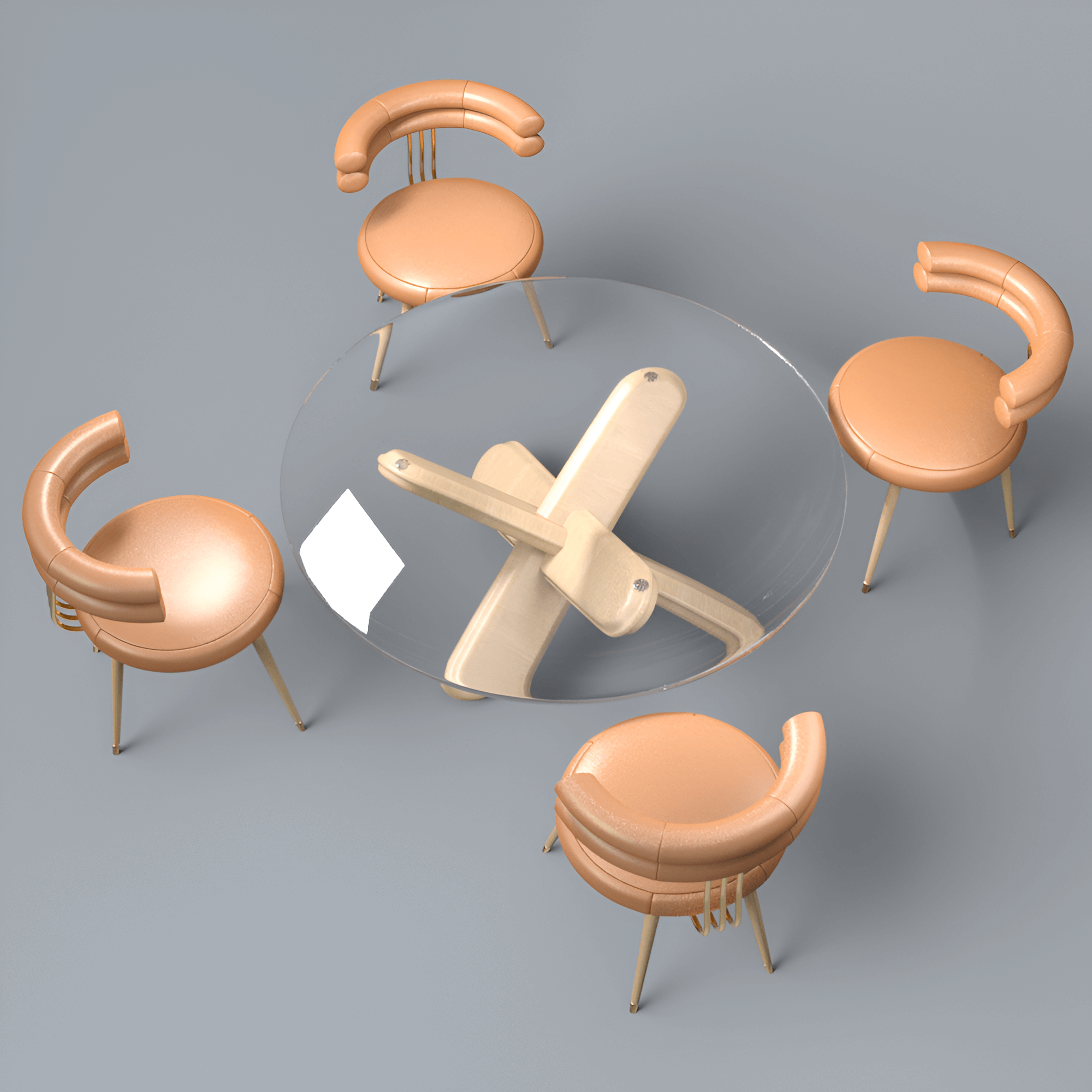 A3S H-Table And Chair 5 3D Render by Architect3DStudio