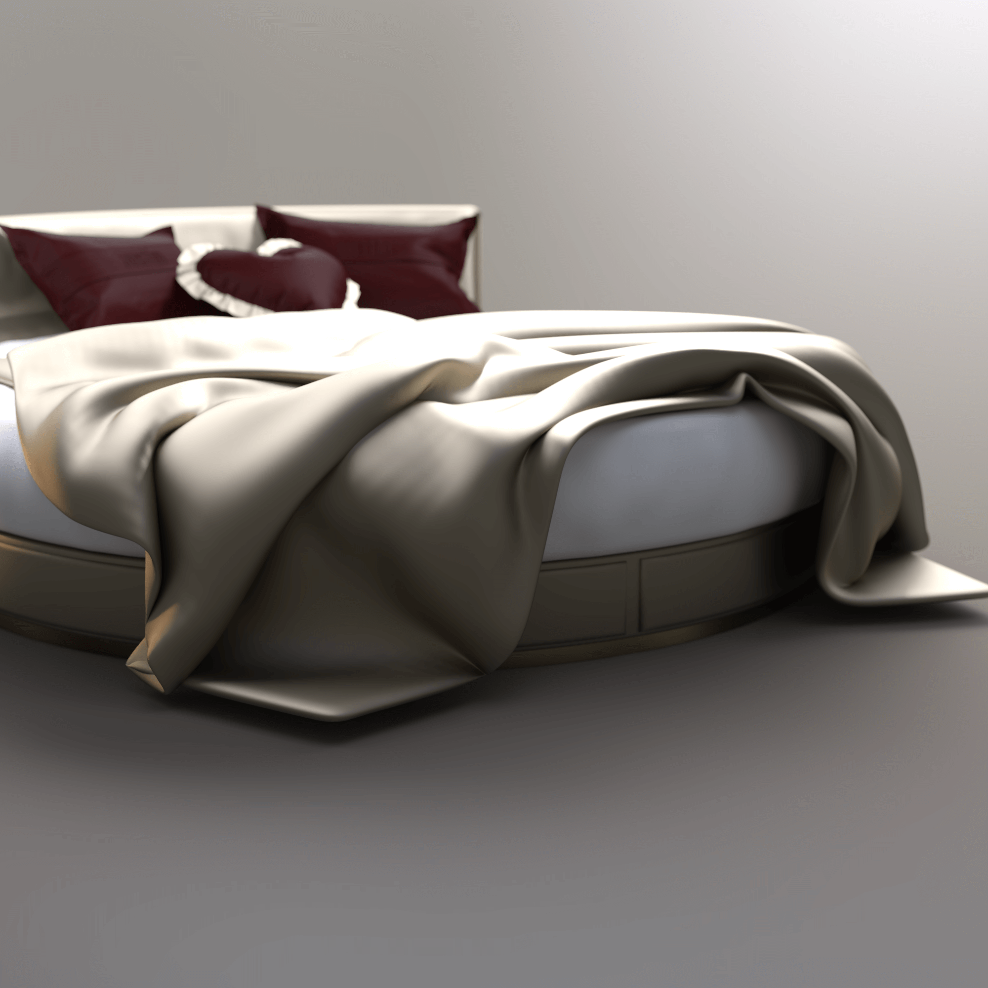 A3S H-Unique Round Bed 3D Render by Architect3DStudio