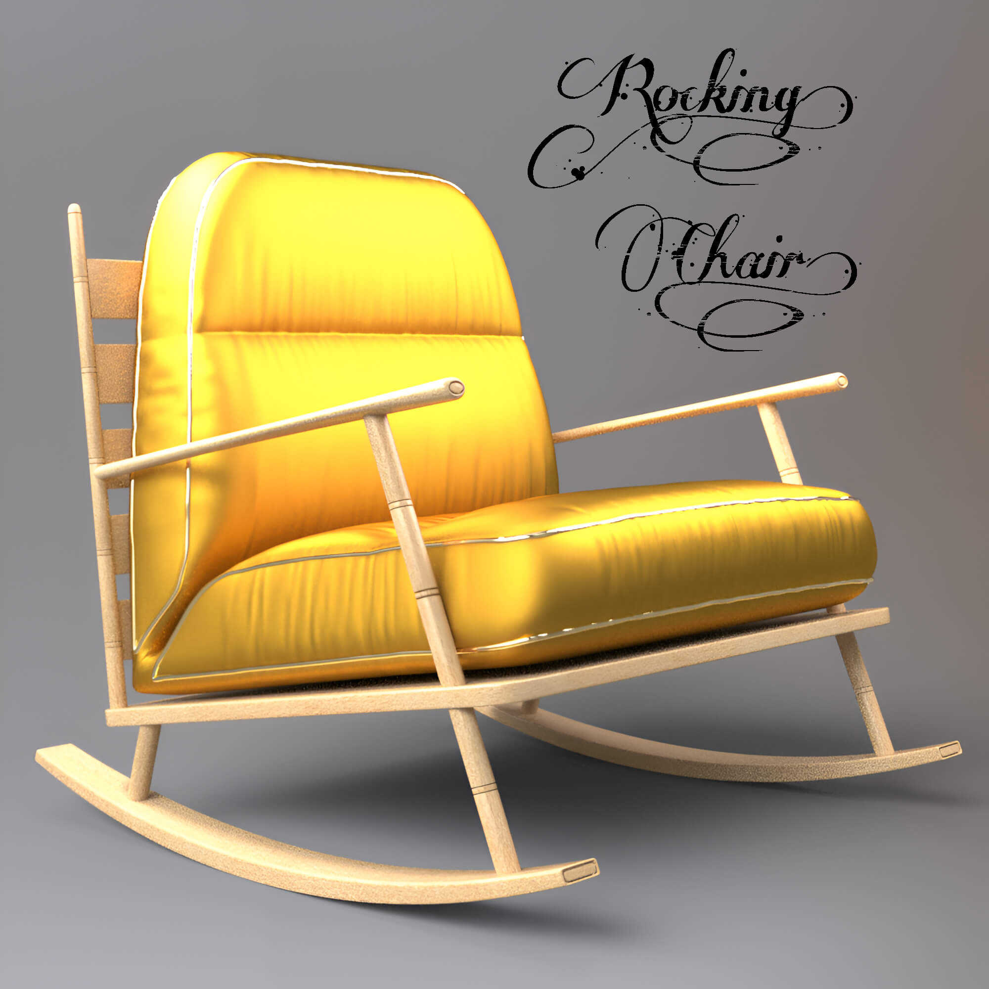 A3S P-Rocking Chair 3D Render, Digital Art by Architect3DStudio