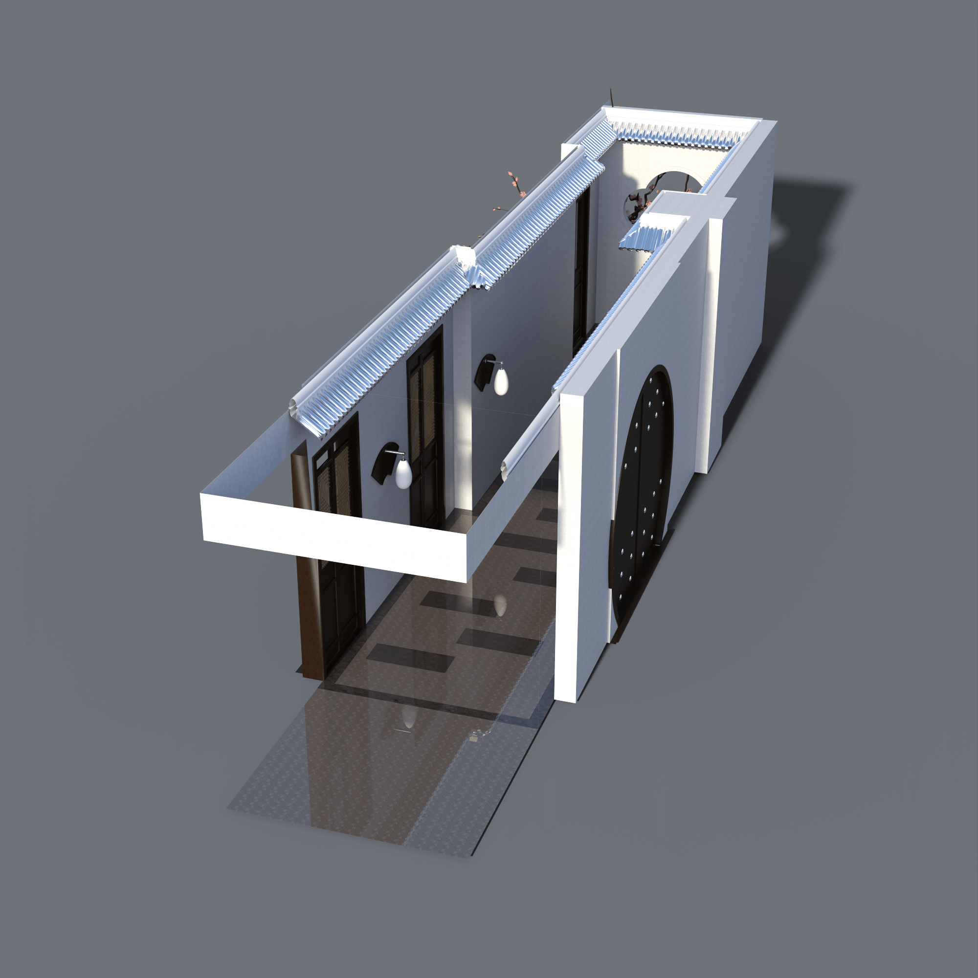 Asian Corridors 3D Render | RenderHub Gallery