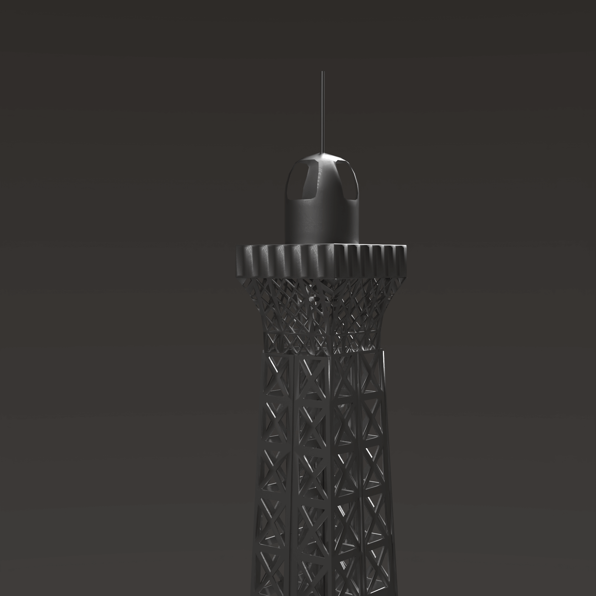 Eiffel Tower Basic 3D Render, Digital Art by Architect3DStudio