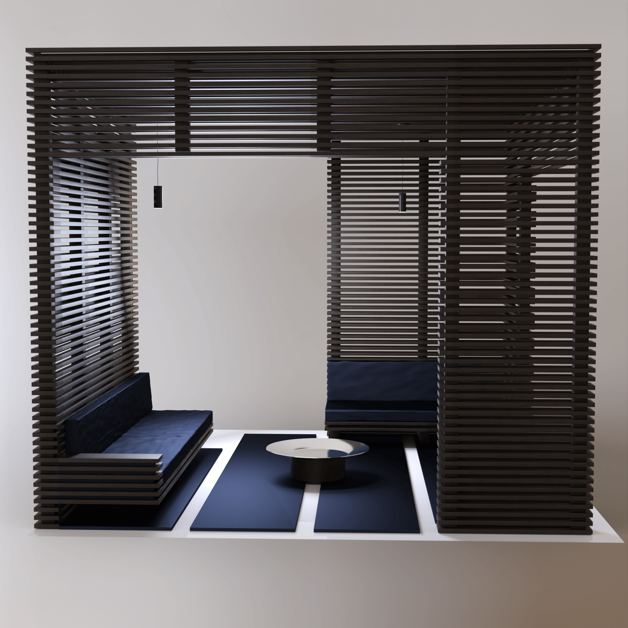 Minimalistic Wooden Arbor 3D Render | RenderHub Gallery