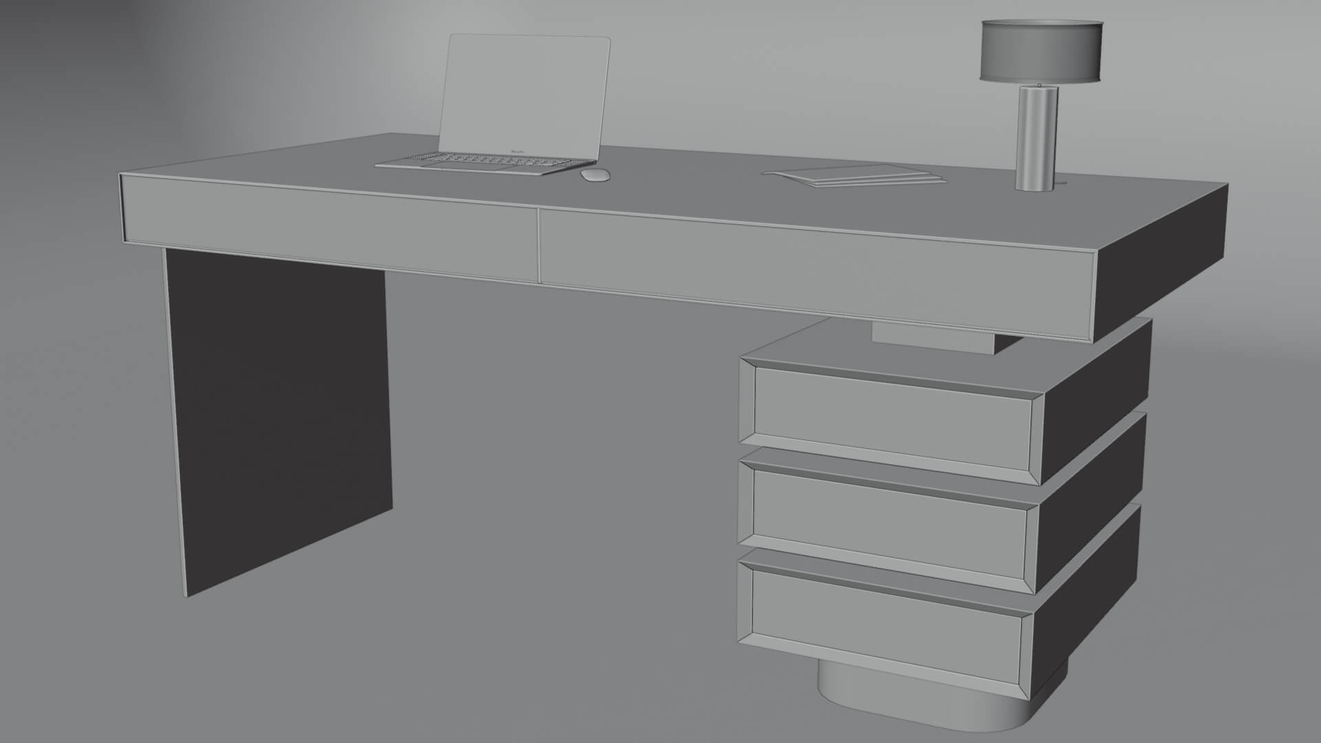 Rene Desk (Office Interior) - 3D Model by ArchoniX