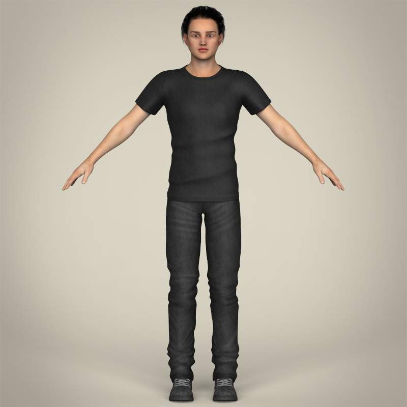 Handsome Teenage Boy - 3D Model by arcmodels