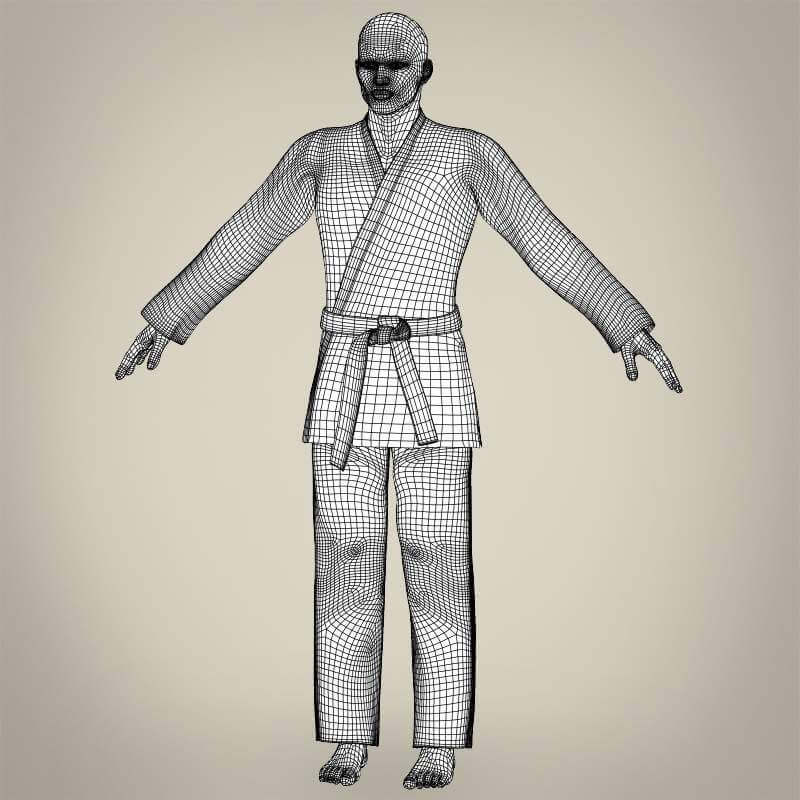 Male Karate Master - 3D Model by arcmodels