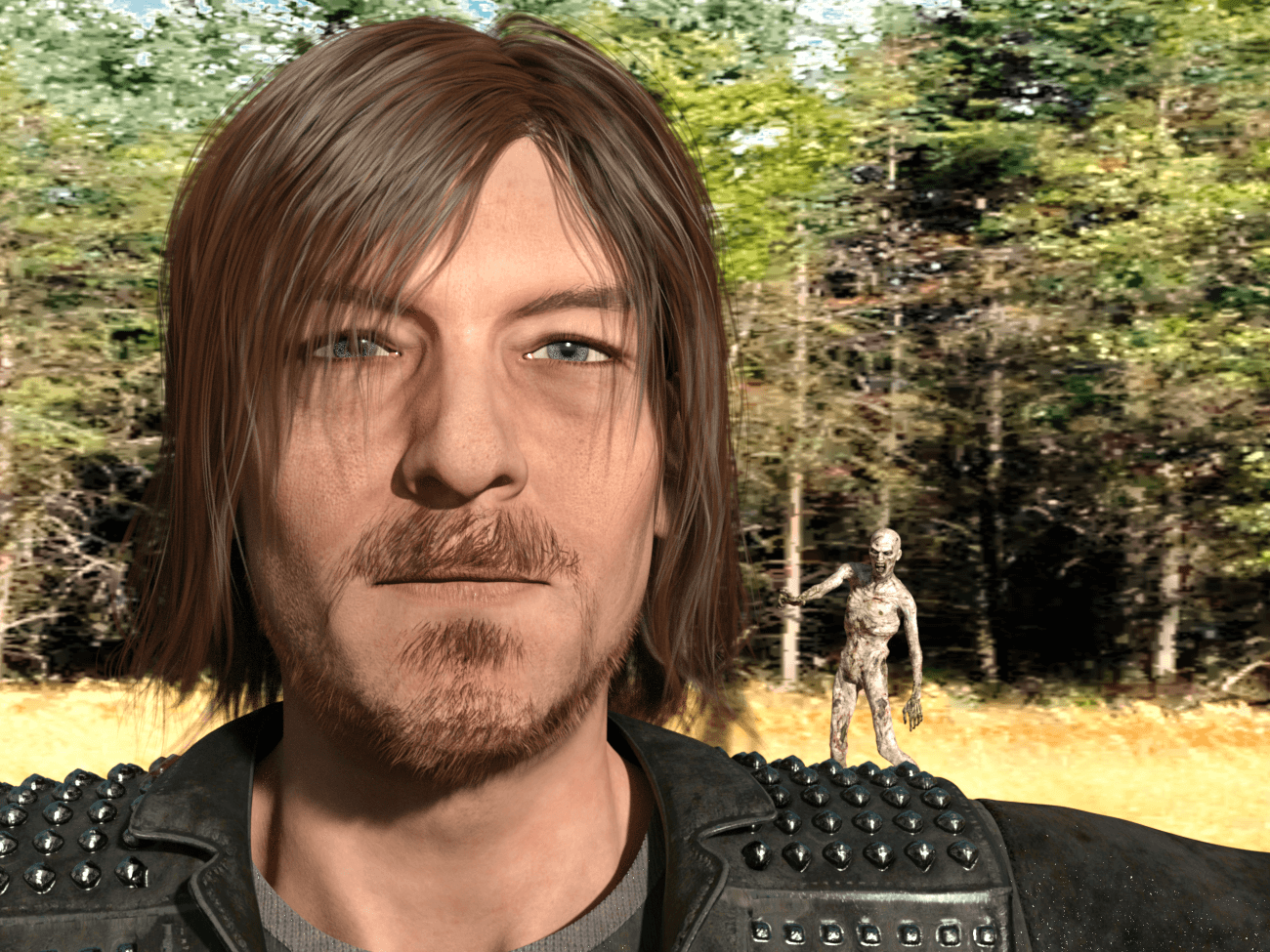 zombie behind me 3D Render, Digital Art by argail31