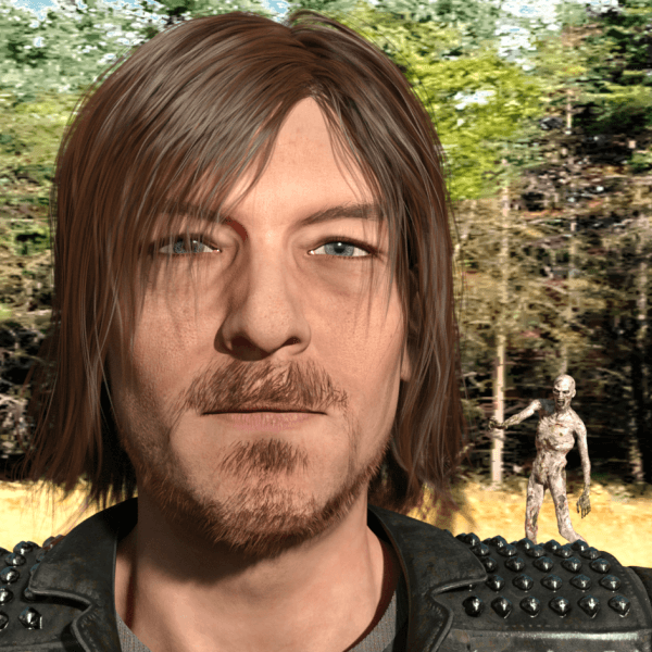 moto daryl zombie 3D Render, Digital Art by argail31