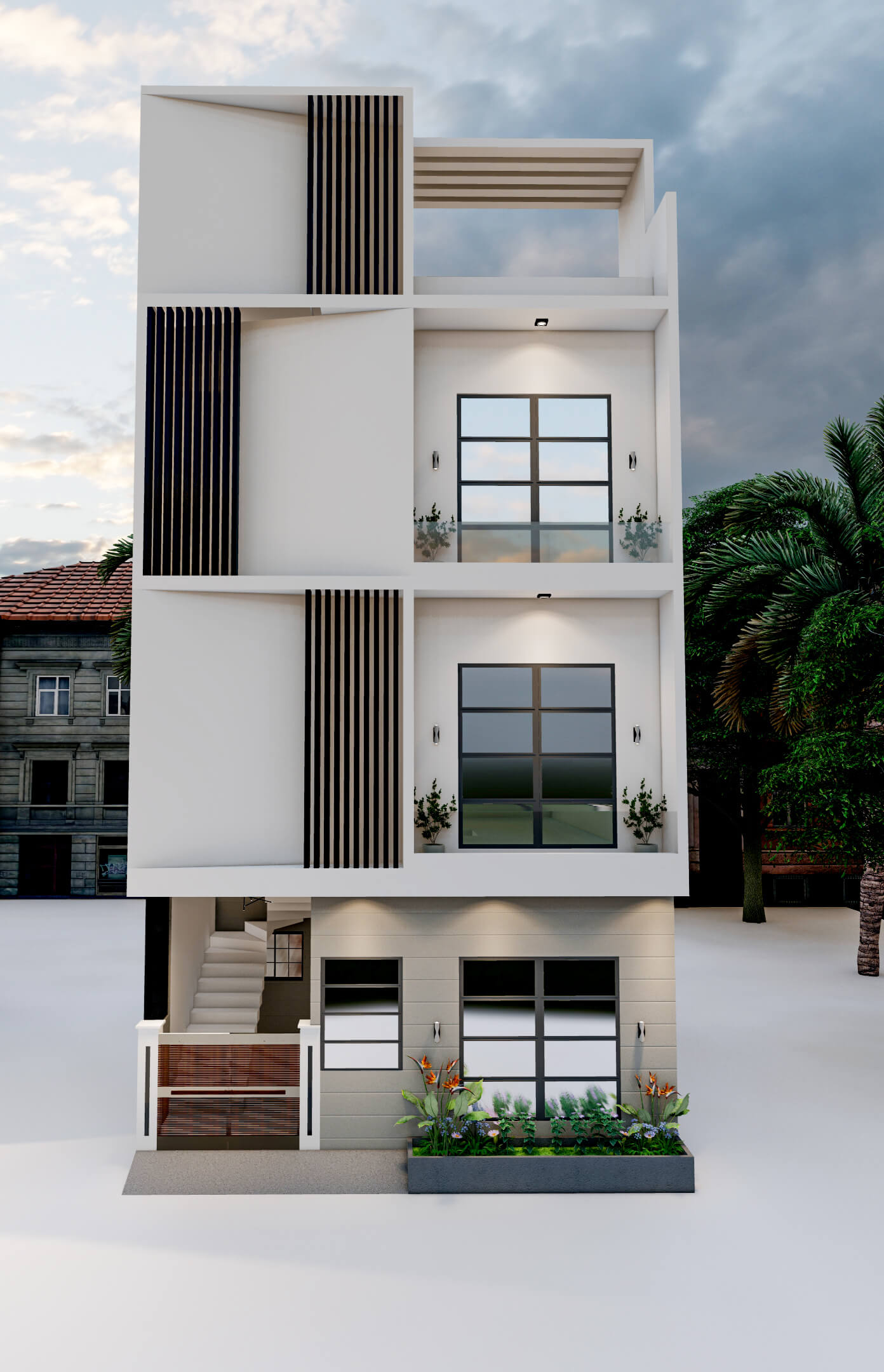 House Front Elevation of 20'X 25' - 3D Model by Arhum_Usman