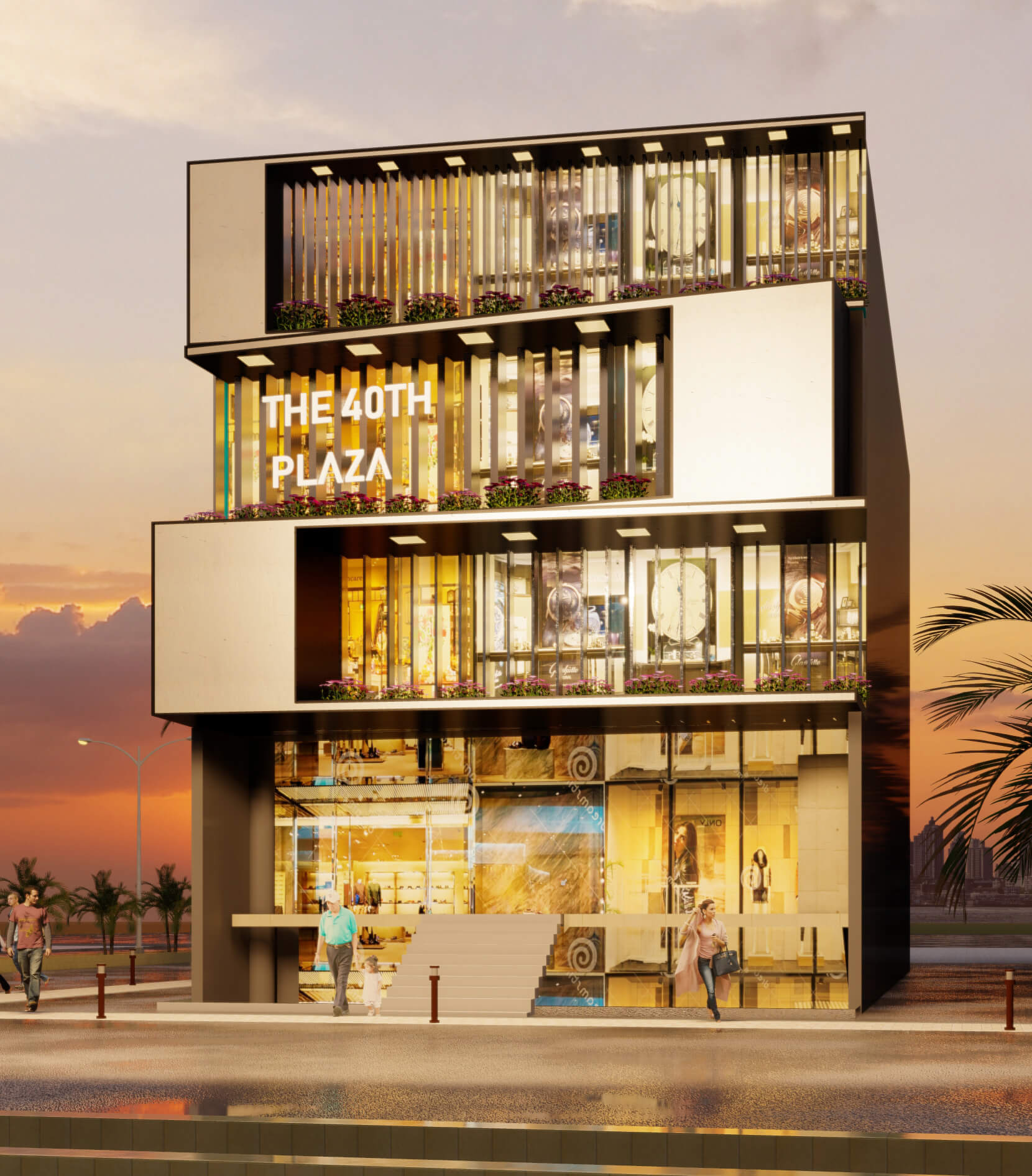 Shopping Plaza 3D Elevation by Arhum_Usman