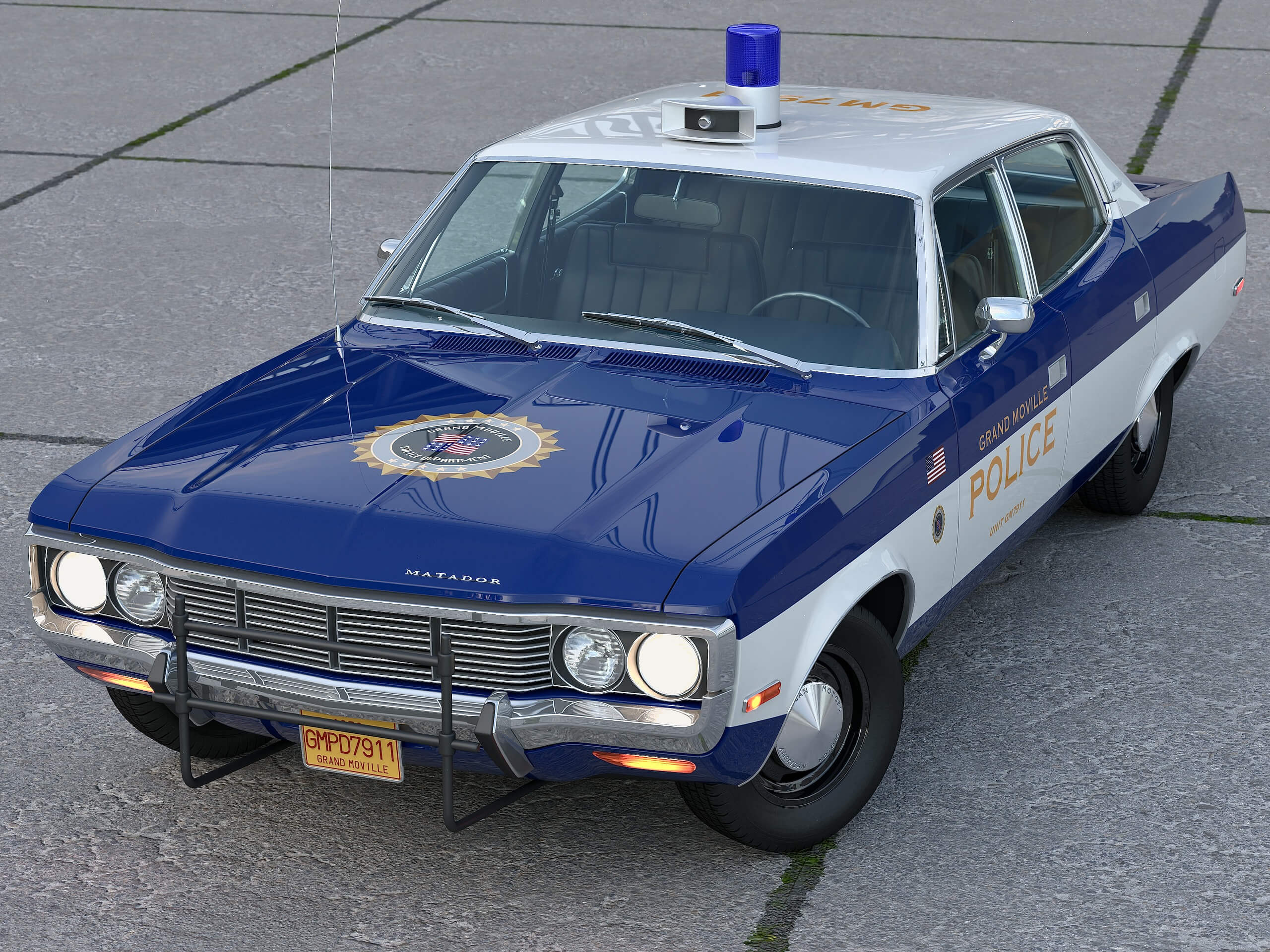 AMC Matador Police Cruiser 1972 - 3D Model by arkviz